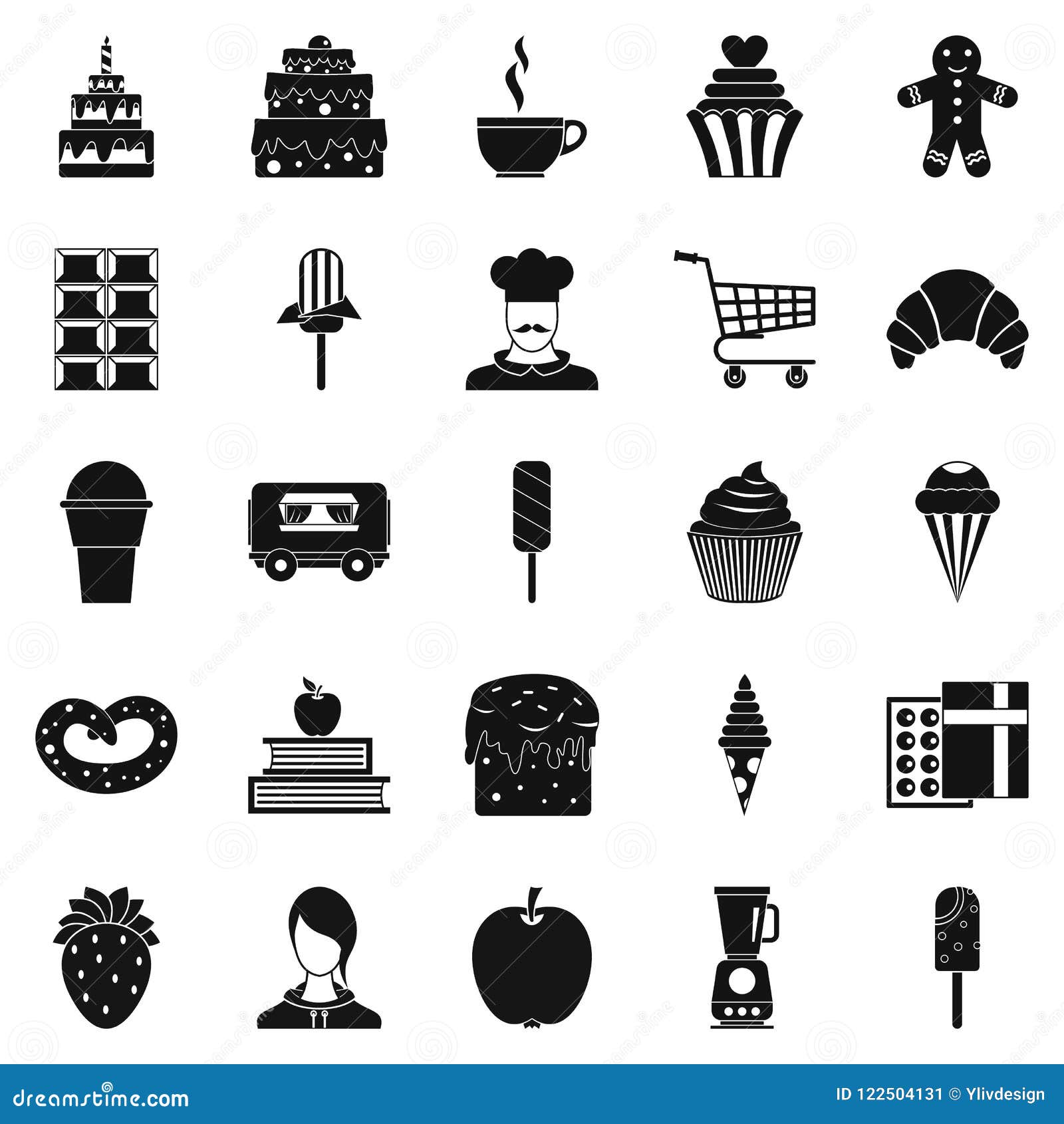 Confectioner Icons Set, Simple Style Stock Vector - Illustration of ... Confectioner Icons Set, Simple Style Stock Vector - Illustration of ...
