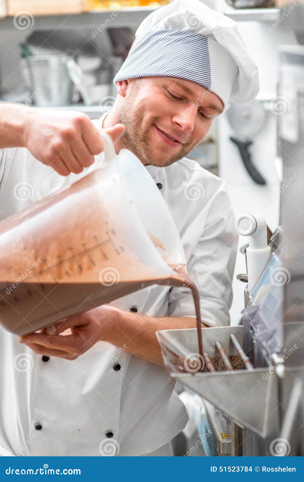 Confectioner Making Ice Cream Stock Photo - Image of manufacturing ...