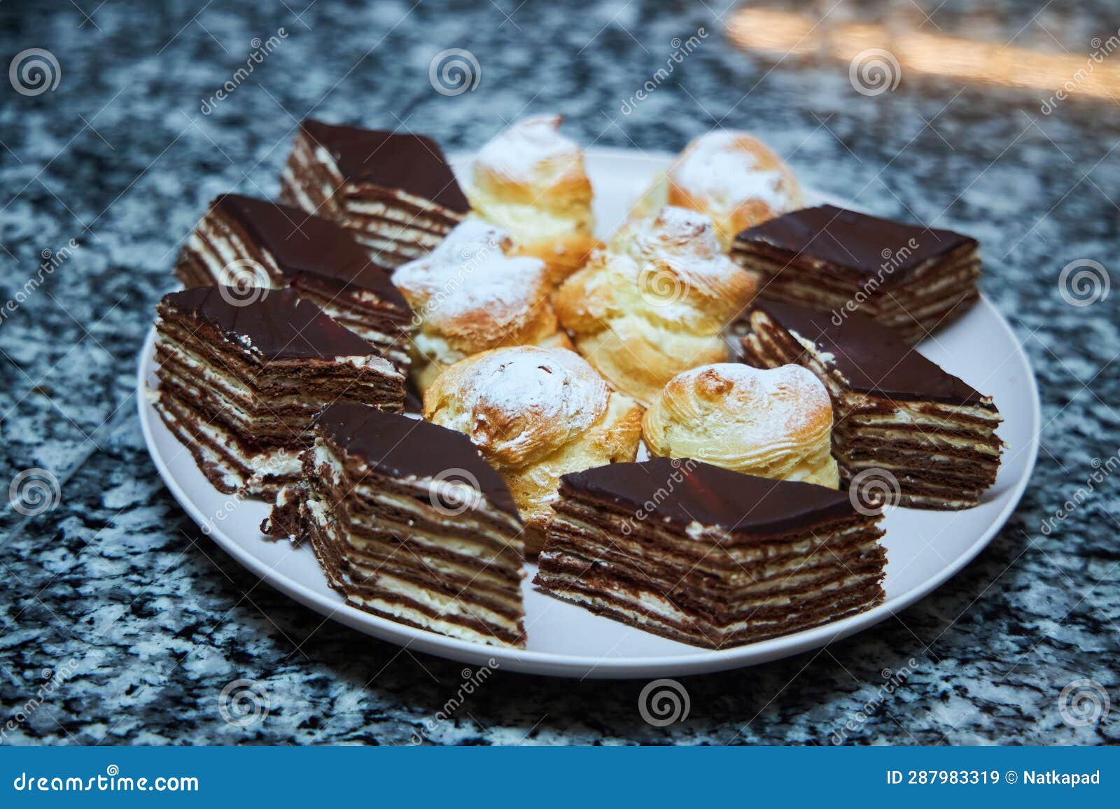 Confectionery Cakes in Assortment on the Festive Table. Stock Image ...