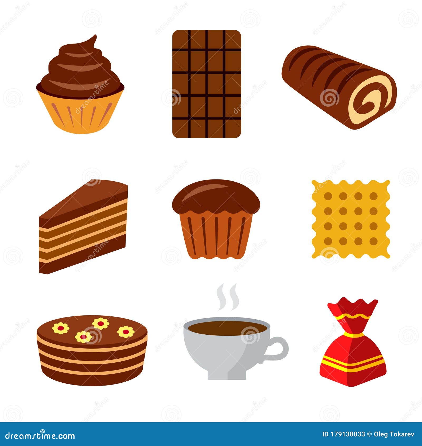 Confectionery icon set stock vector. Illustration of chocolate - 179138033