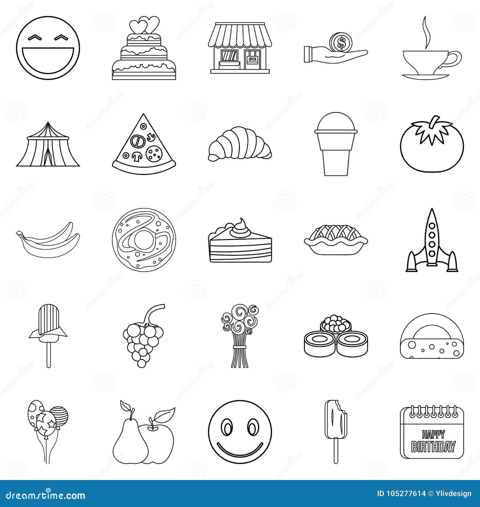 Confectionery Icons Set, Outline Style Stock Vector - Illustration of ... Confectionery Icons Set, Outline Style Stock Vector - Illustration of ...