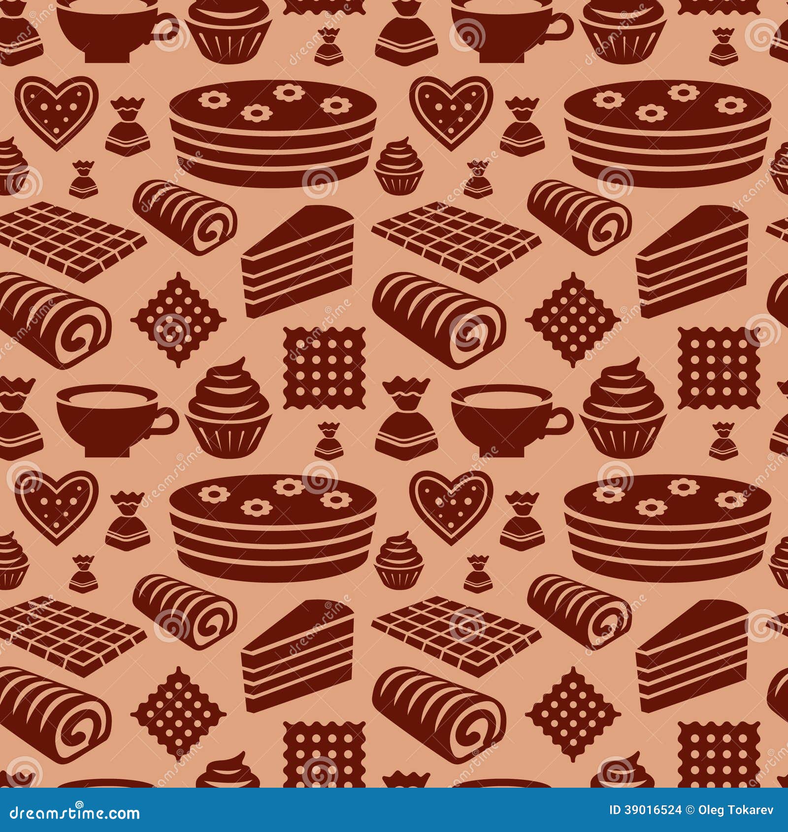 Confectionery Seamless Pattern Stock Illustration - Illustration of ...
