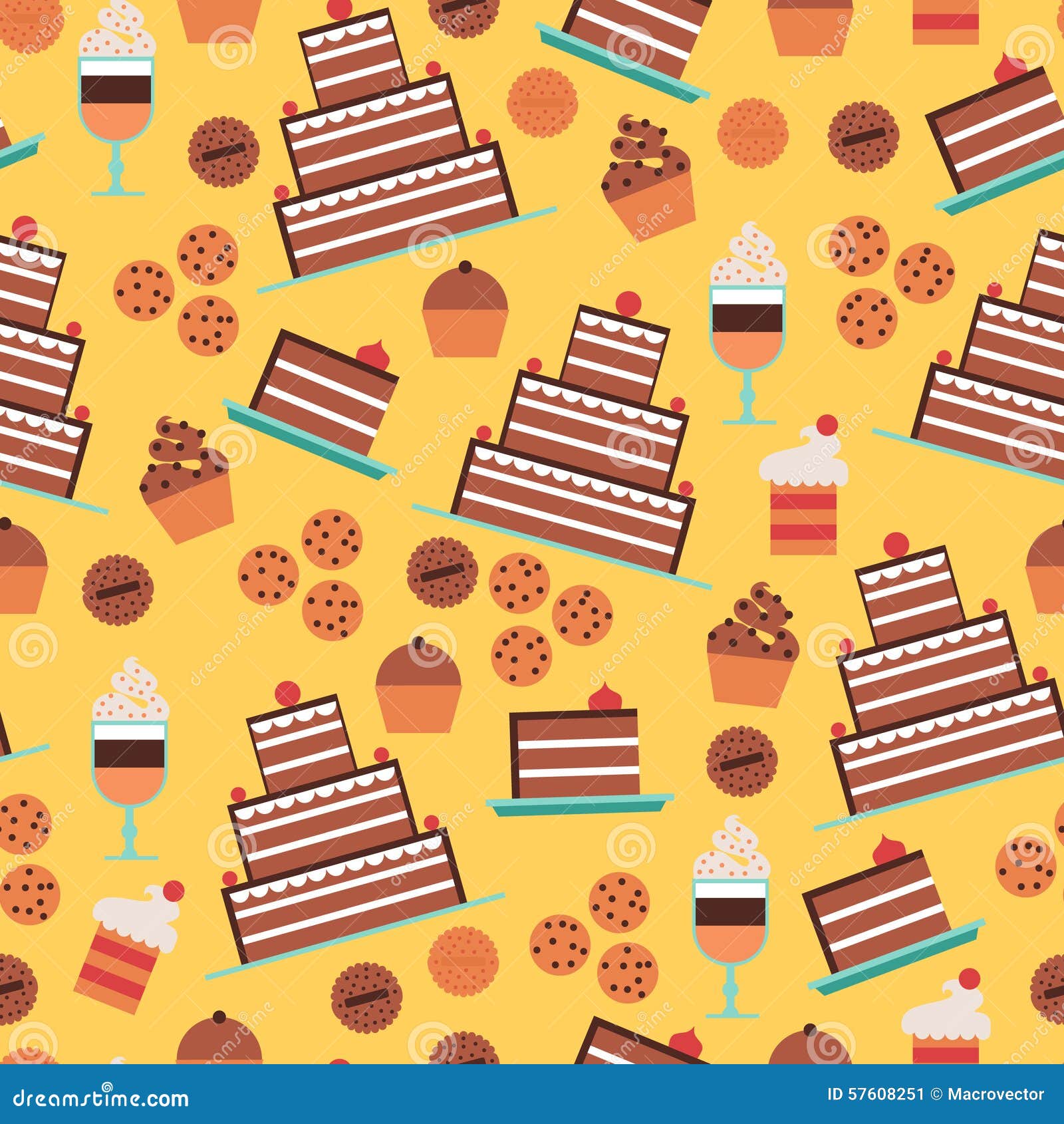 Confectionery Seamless Pattern Stock Vector - Illustration of piece ...