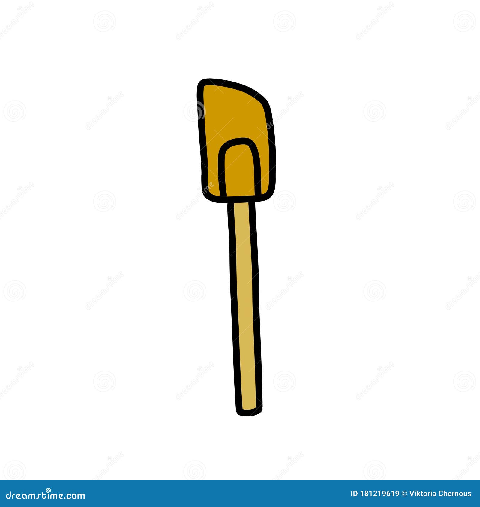 Confectionery Silicone Spatula Doodle Icon, Vector Illustration Stock ...