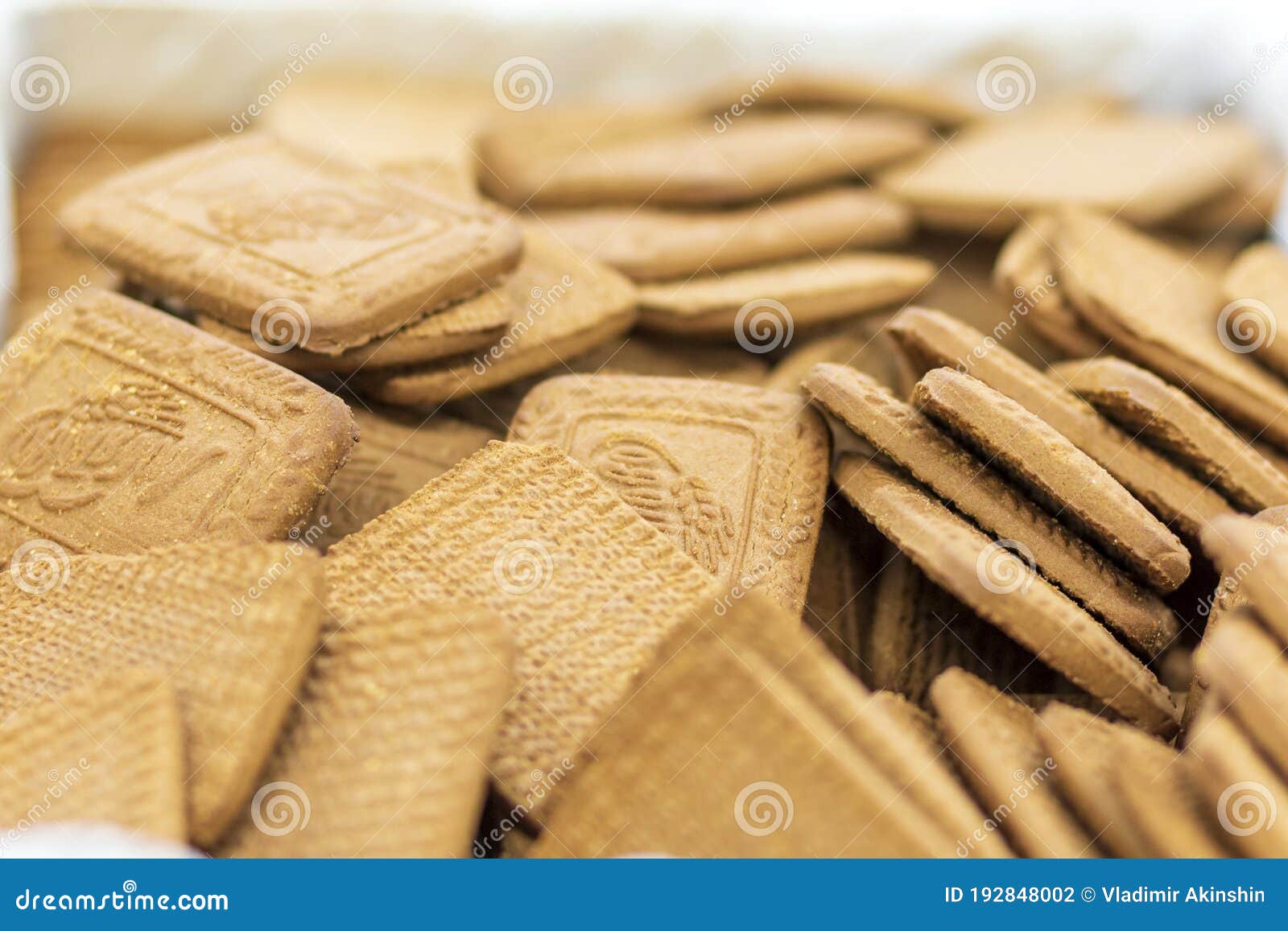 Sugar Rectangular Cookie with a Printed Pattern. Close-up Stock Photo ...