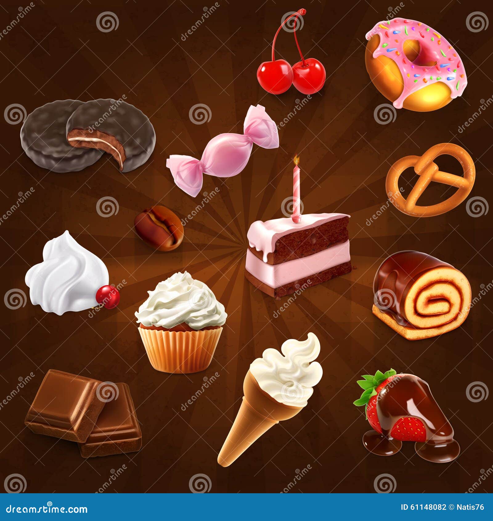 Confectionery vector icons stock vector. Illustration of event - 61148082