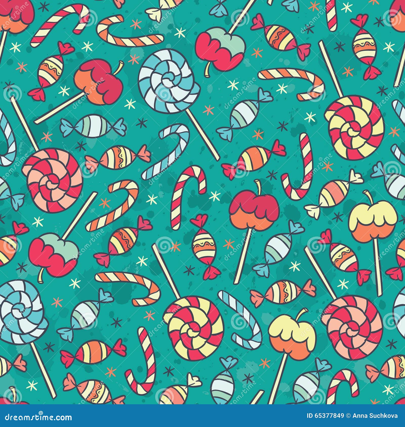 Confectionery Vector Seamless Pattern Stock Vector - Illustration of ...