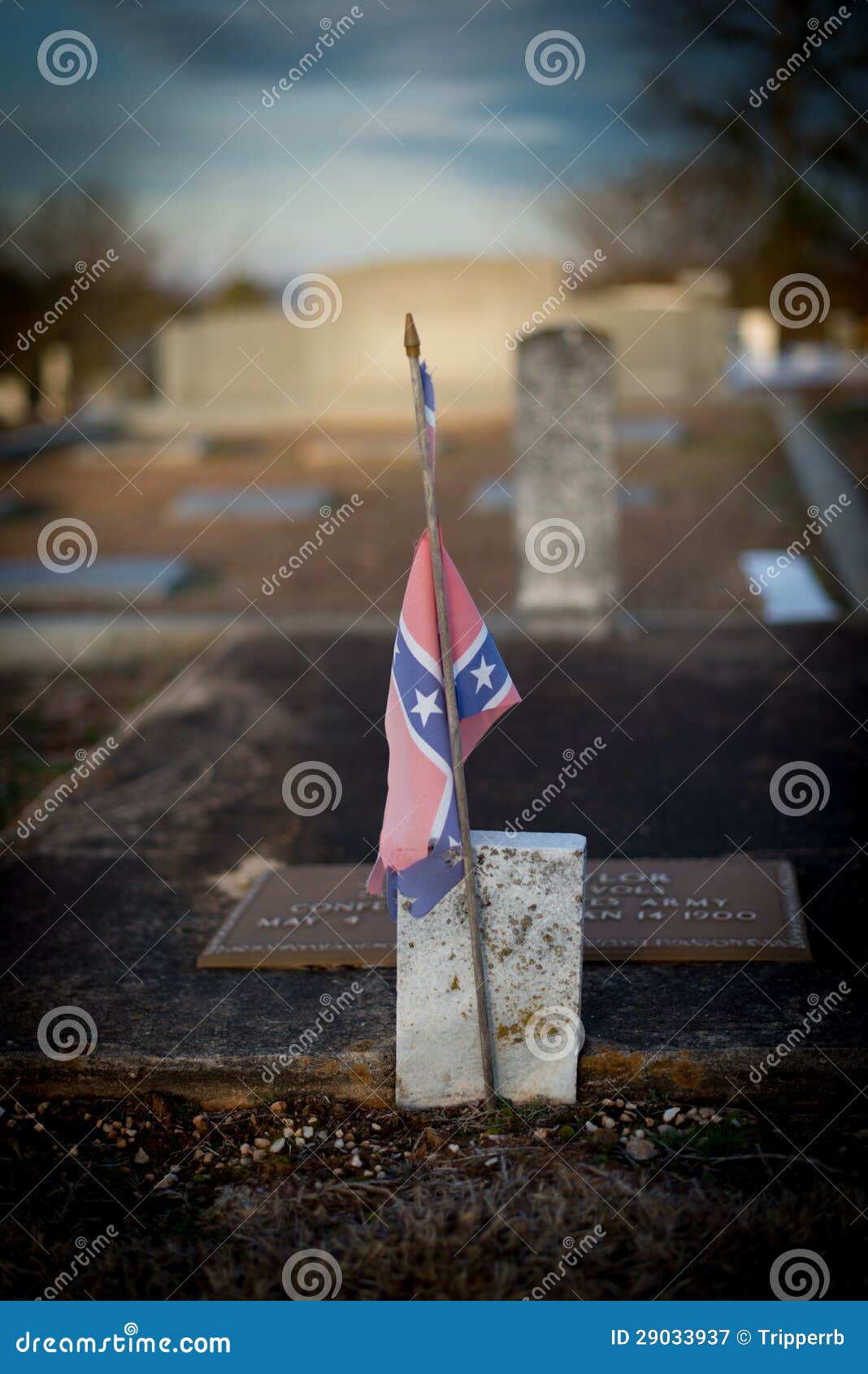 Confederate Flag on Headstone Stock Image - Image of memorial, civil ...