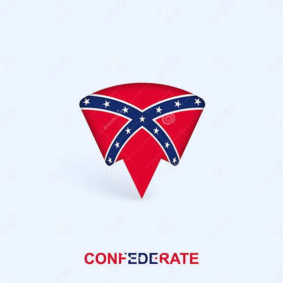 Confederate Flag Map Pointer Design with Shadow Stock Illustration ...