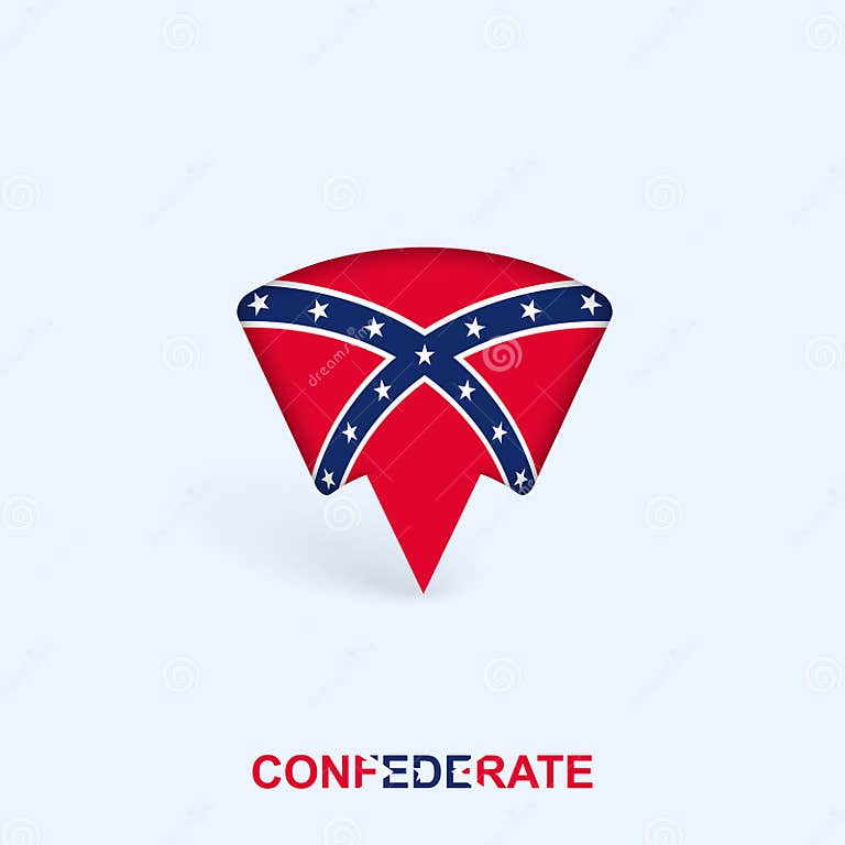 Confederate Flag Map Pointer Design with Shadow Stock Illustration ...