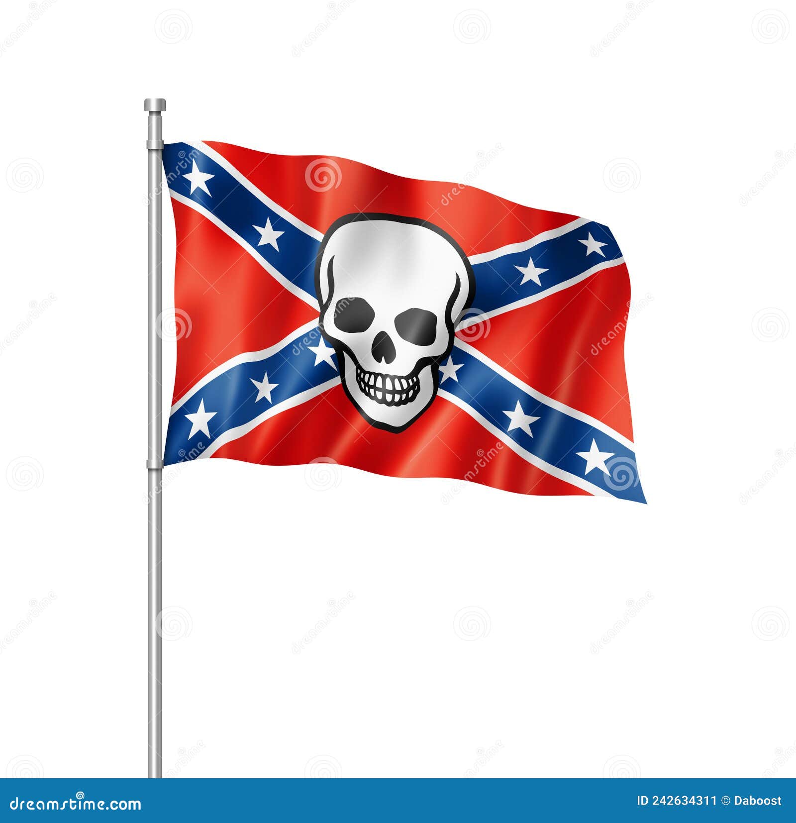 Confederate Death Flag Isolated on White Stock Illustration ...