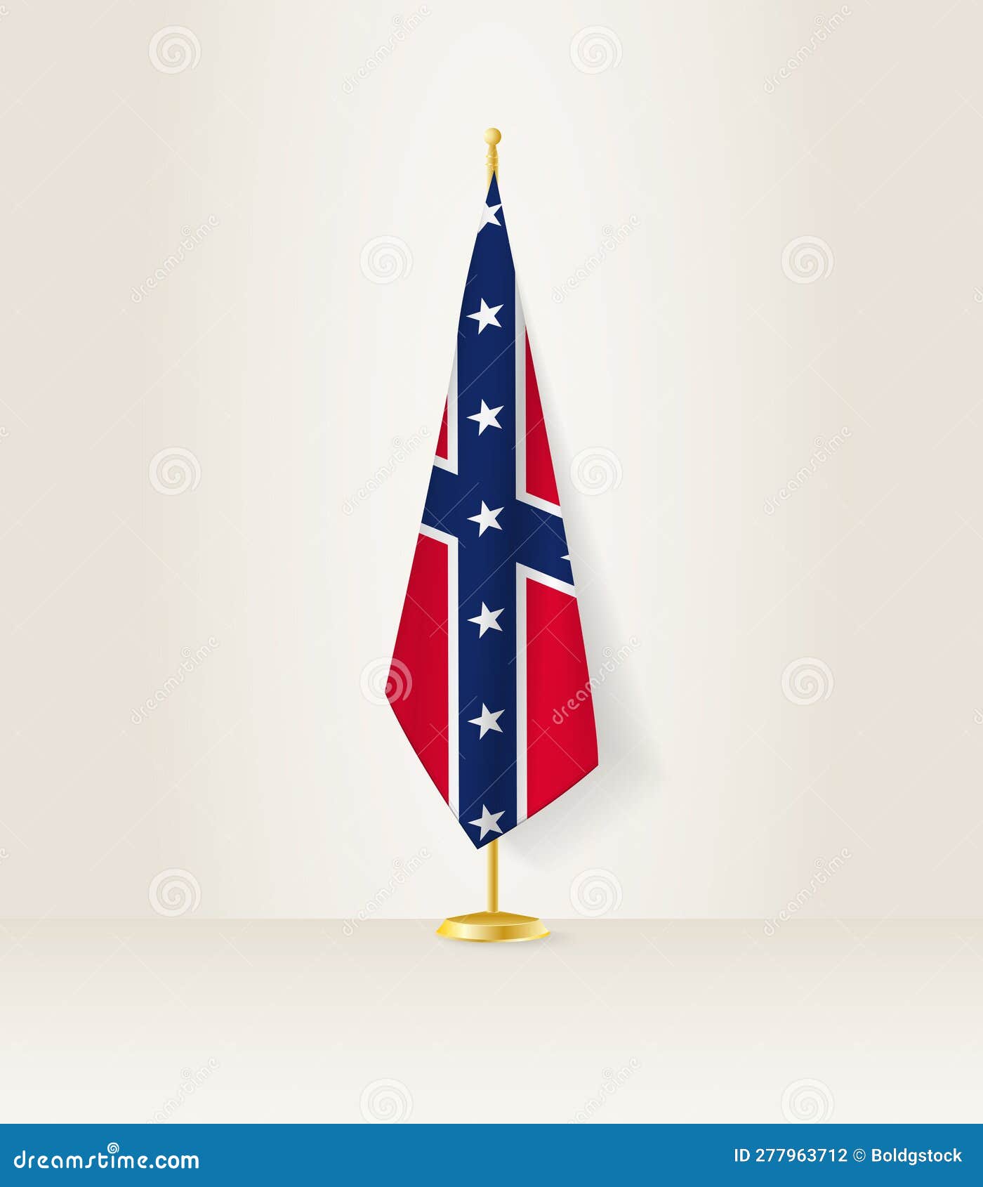 Confederate Flag on a Flag Stand Stock Vector - Illustration of north ...