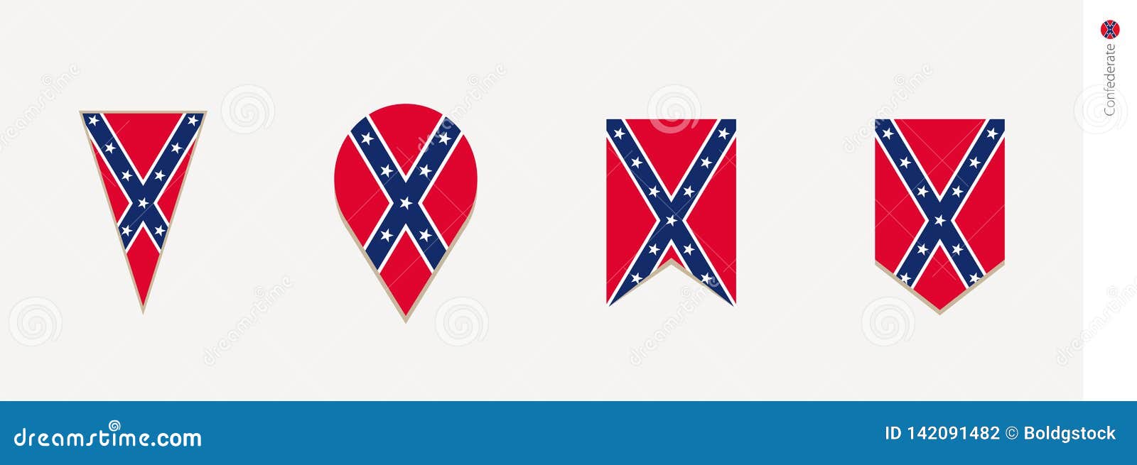 Confederate Flag in Vertical Design, Vector Illustration Stock Vector ...