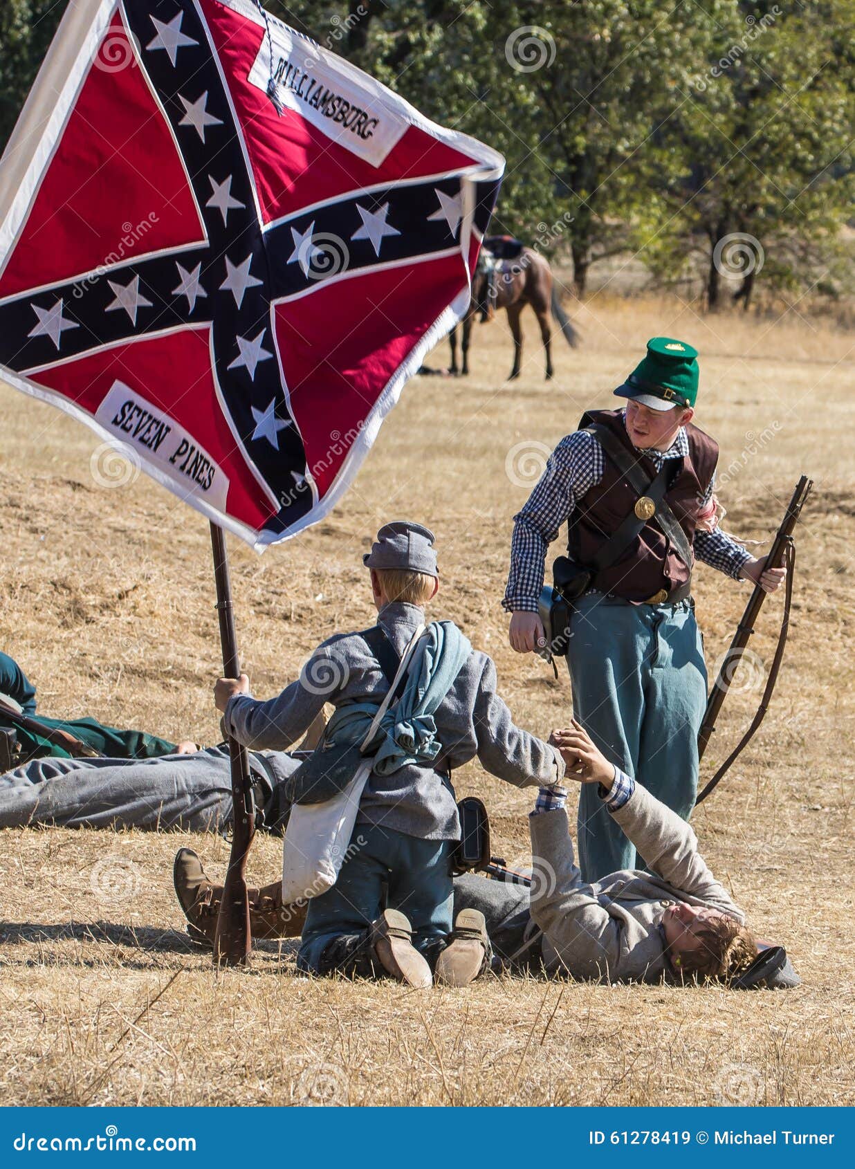 Confederates Under Fire editorial stock image. Image of rifle - 61278419