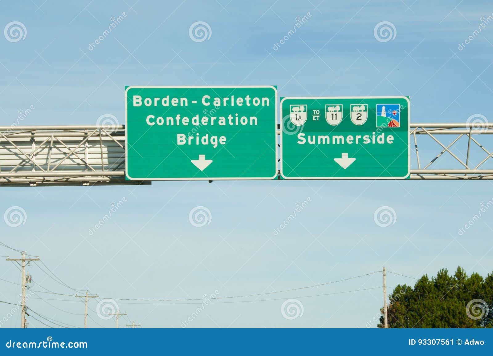 Confederation Bridge Road Sign - PEI - Canada Stock Image - Image of ...