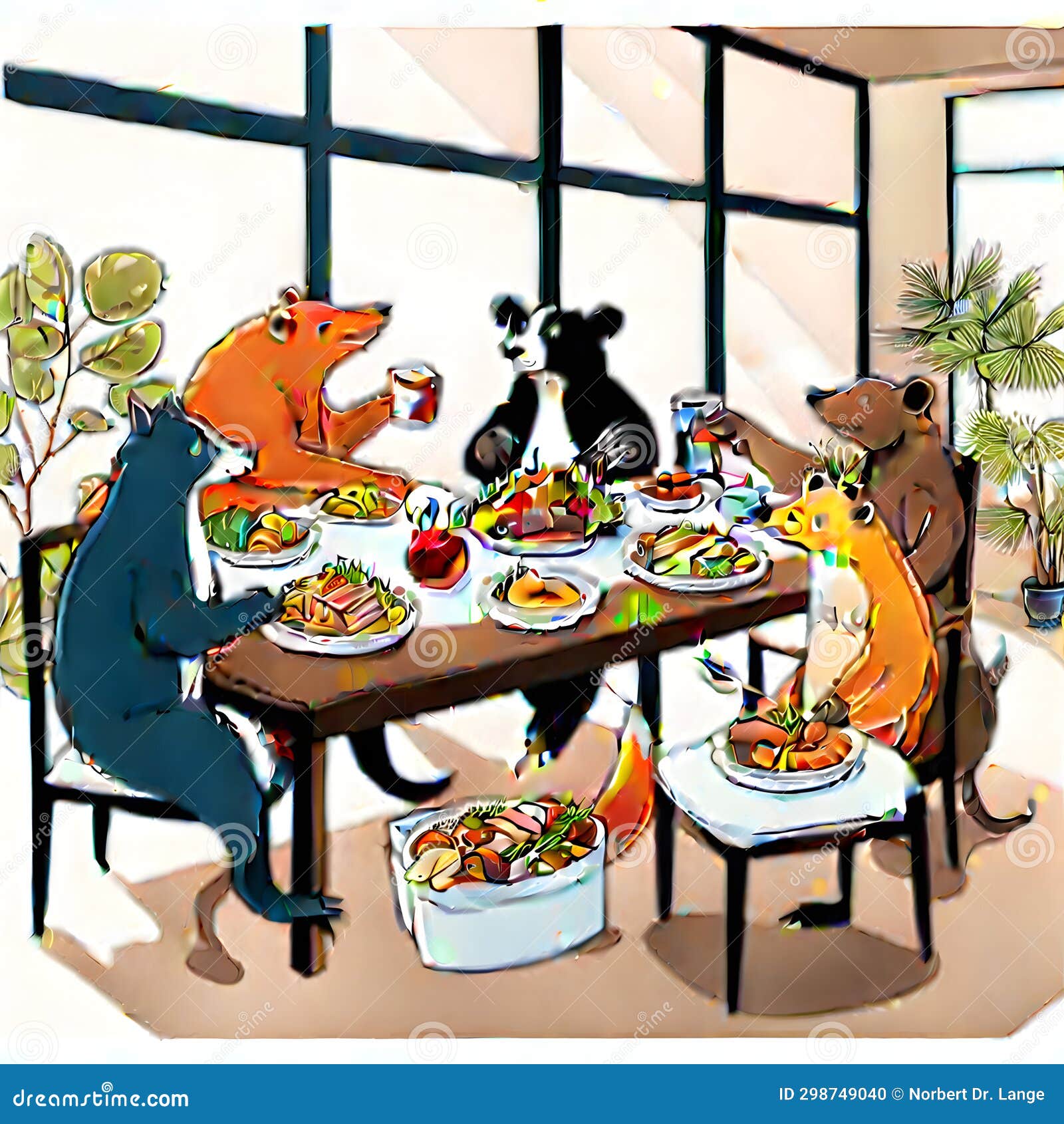 Conference of Animals, Ai-generatet Stock Photo - Image of caricatures ...