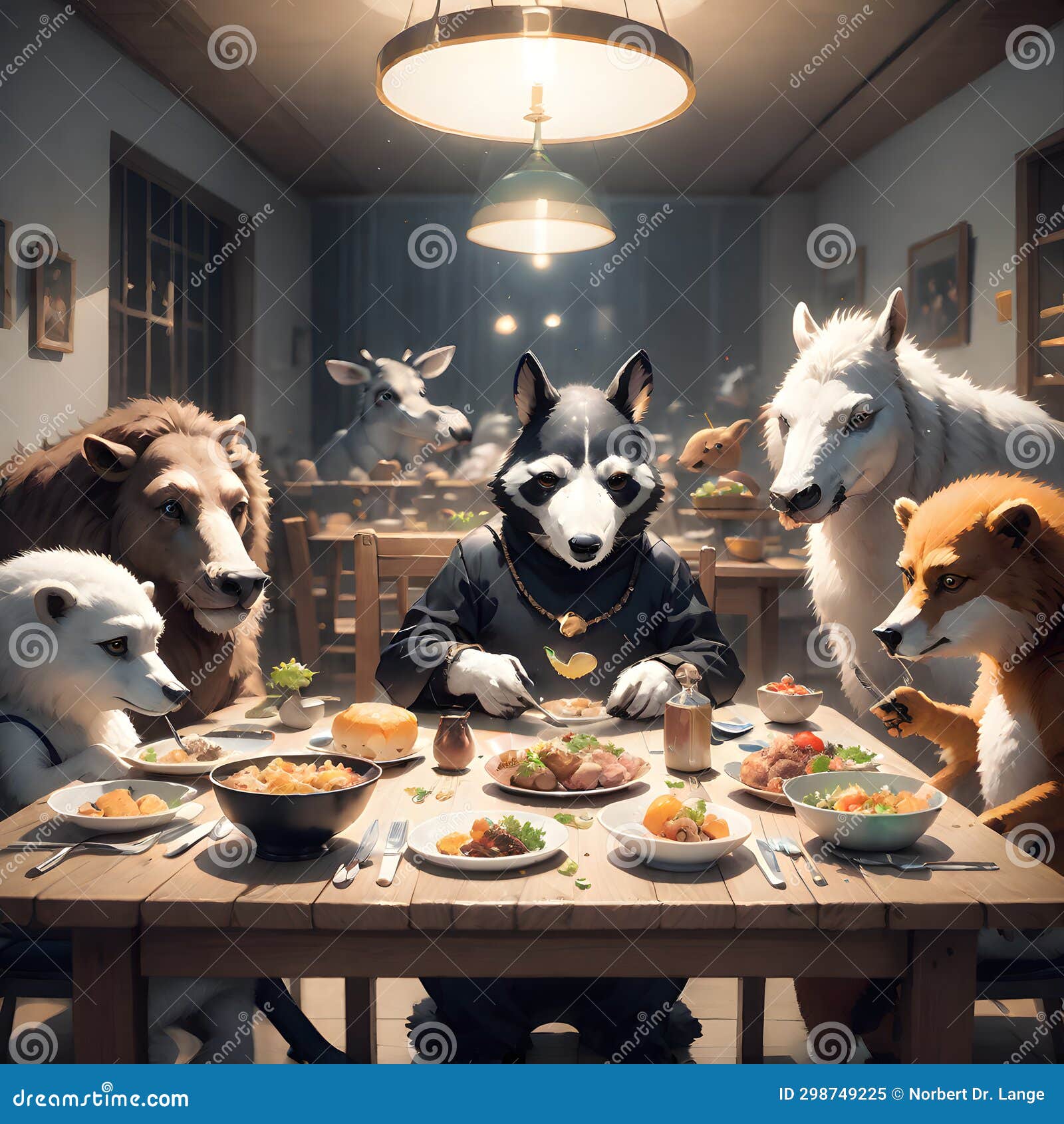 Conference of Animals, Ai-generatet Stock Image - Image of elegant ...