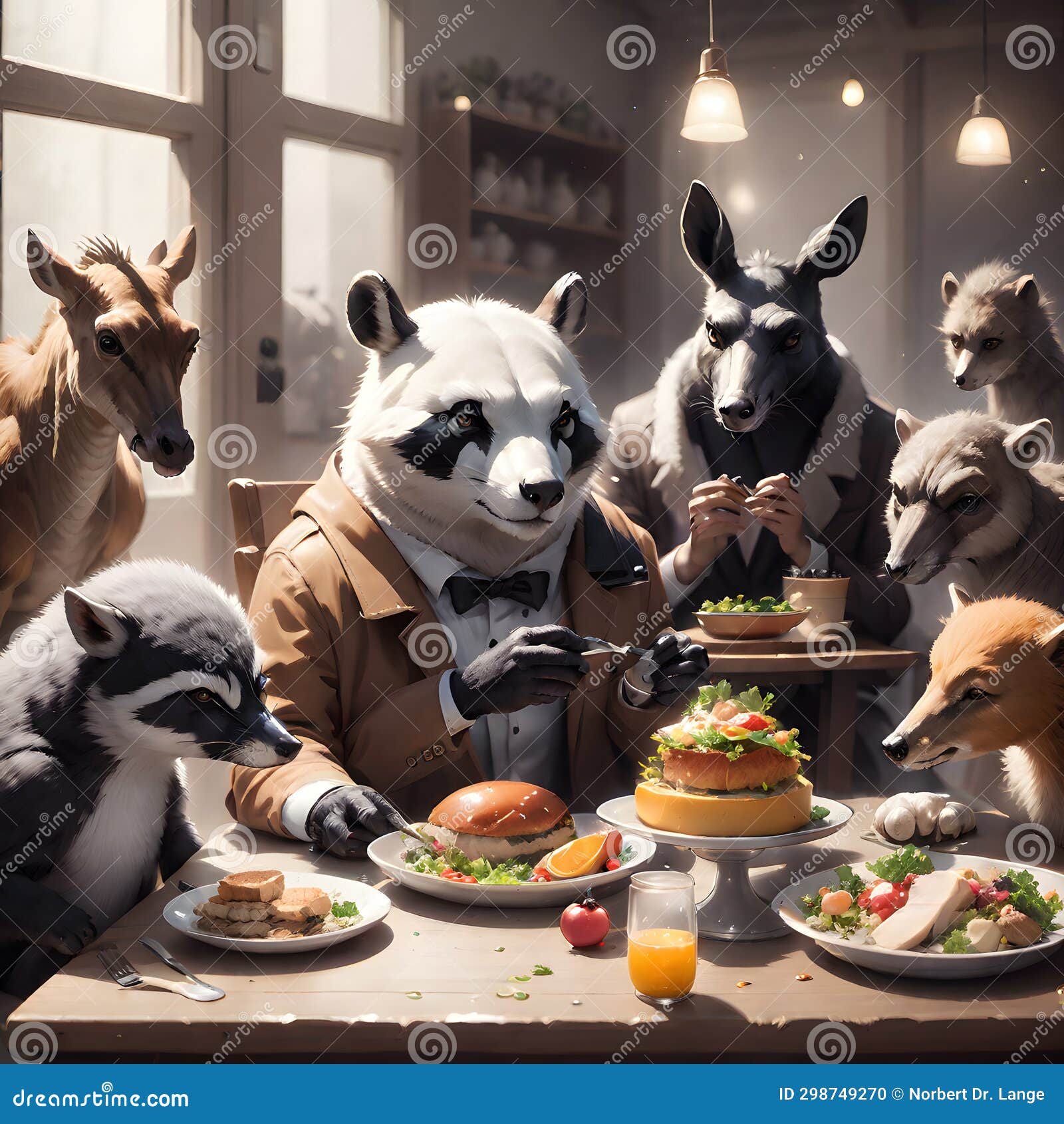 Conference of Animals, Ai-generatet Stock Photo - Image of caricatures ...