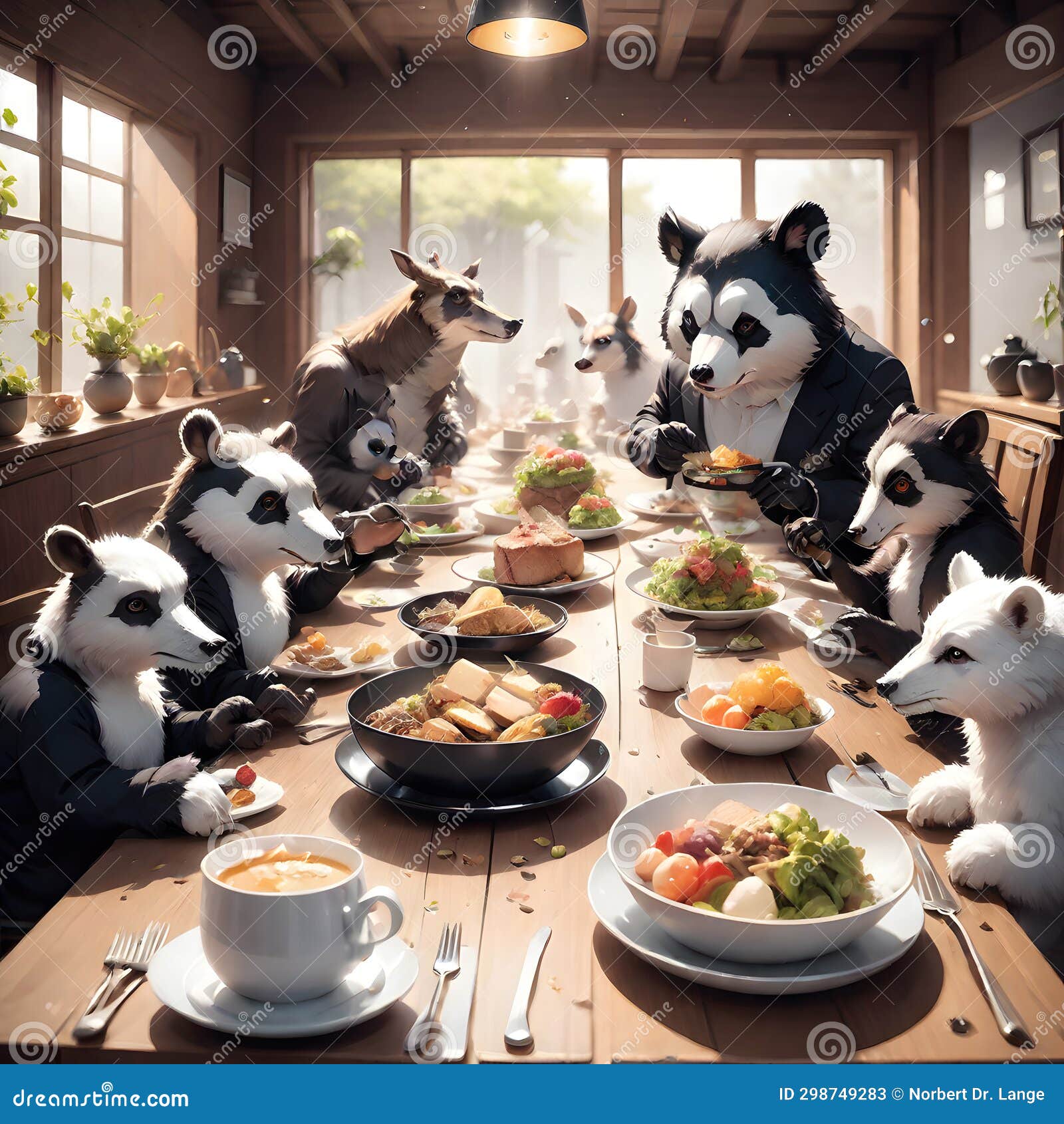 Conference of Animals, Ai-generatet Stock Image - Image of business ...