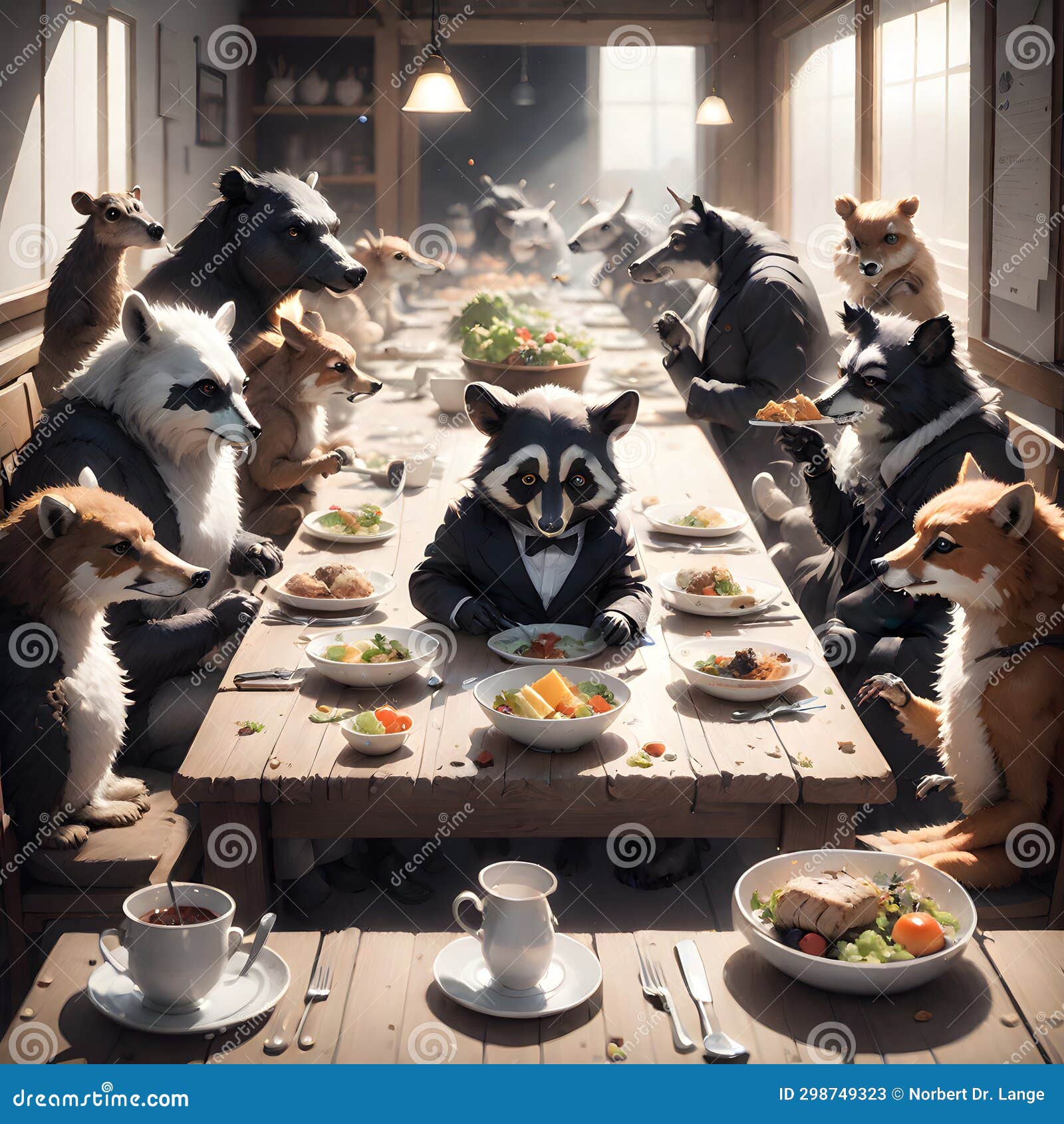 Conference of Animals, Ai-generatet Stock Image - Image of animals ...