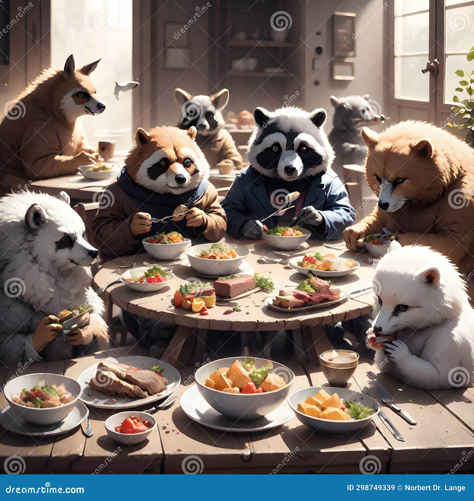 Conference of Animals, Ai-generatet Stock Image - Image of ties ...