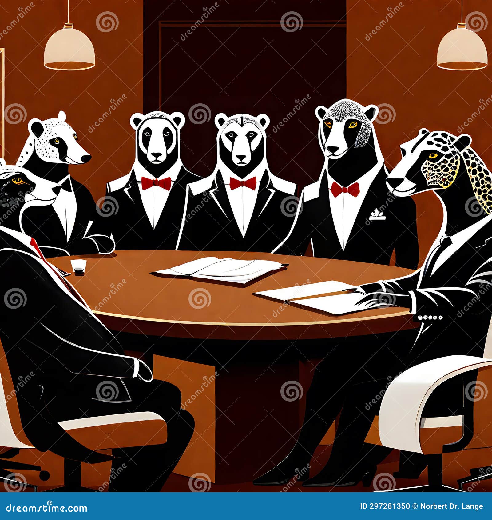 Conference of Animals, AI-generatet Stock Photo - Image of suits ...