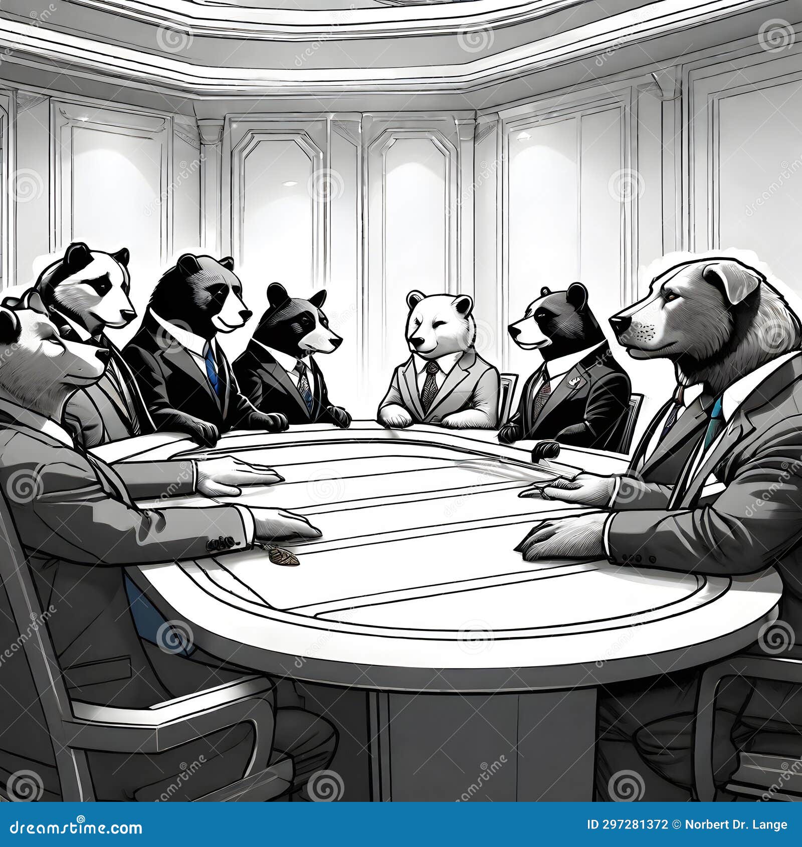 Conference of Animals, AI-generatet Stock Photo - Image of generatet ...