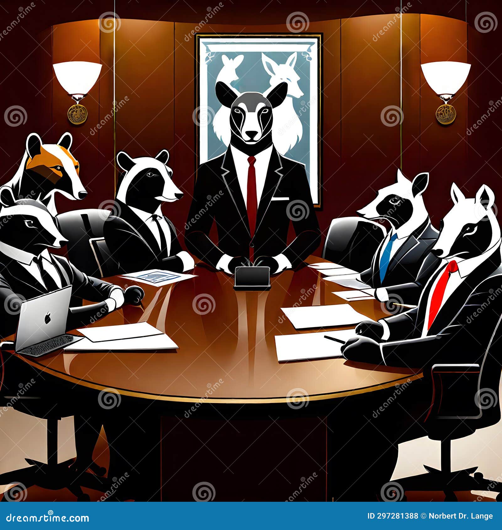 Conference of Animals, AI-generatet Stock Photo - Image of animals ...