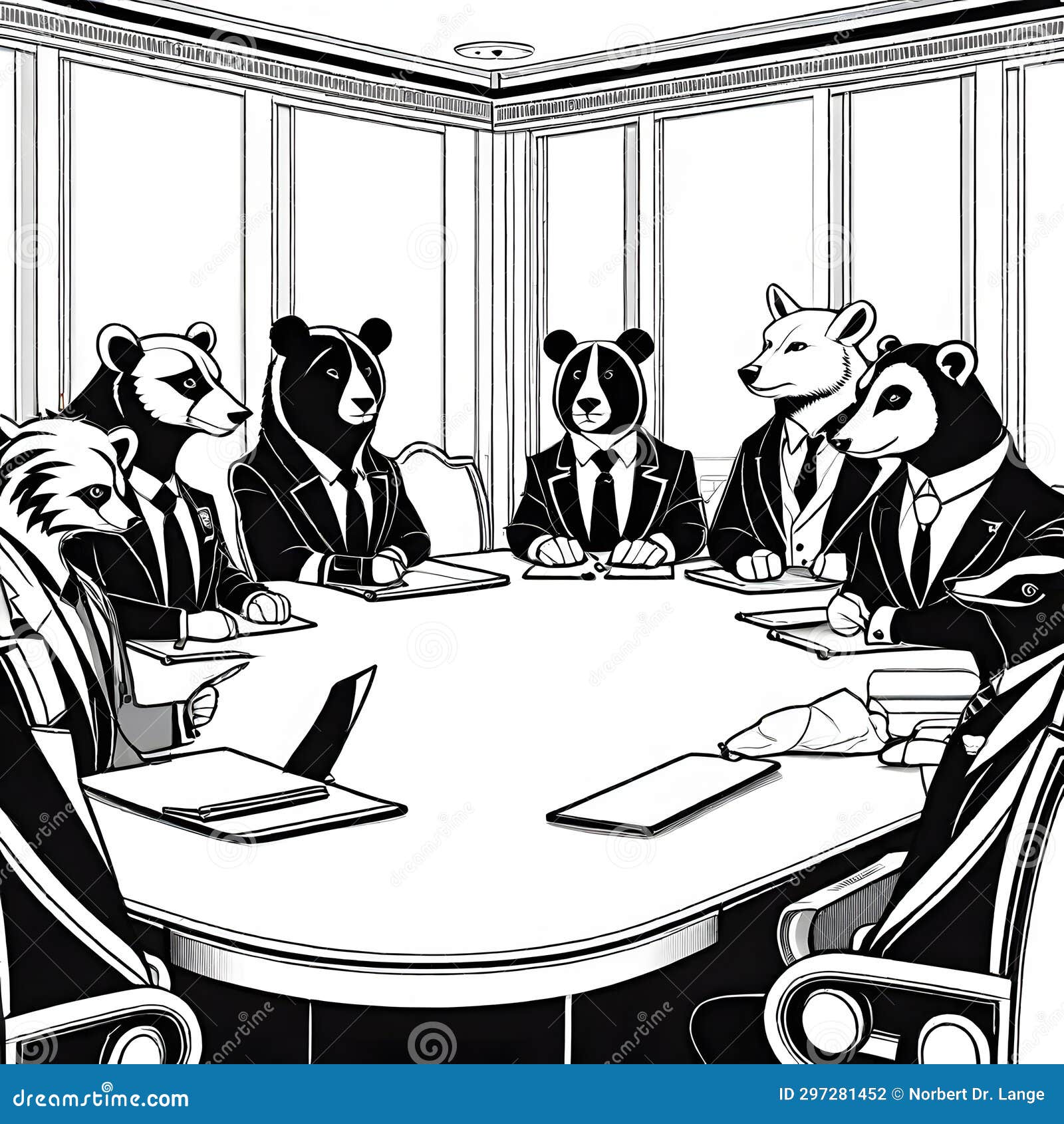 Conference of Animals, AI-generatet Stock Photo - Image of suits ...