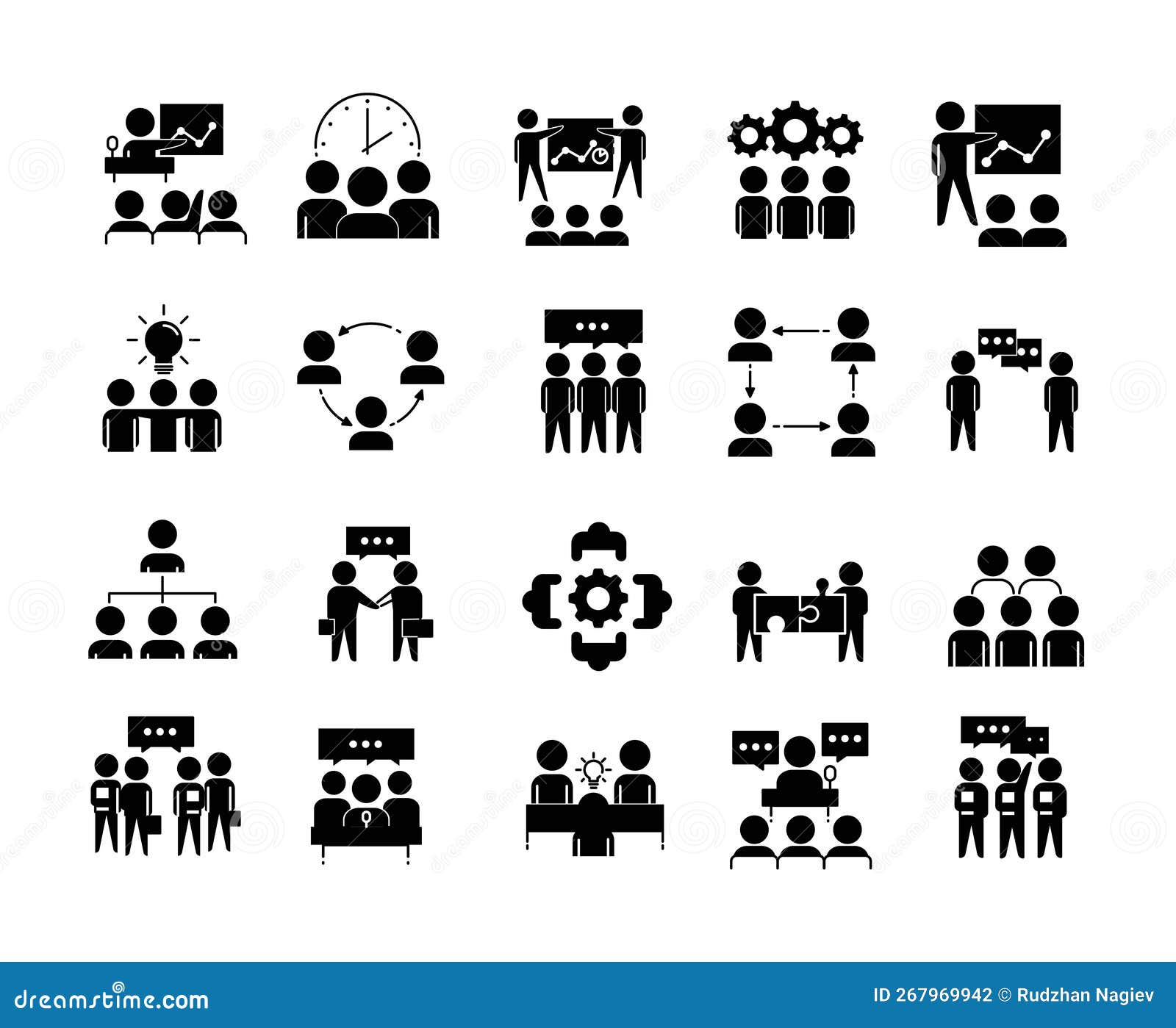Conference black icons stock vector. Illustration of design - 267969942