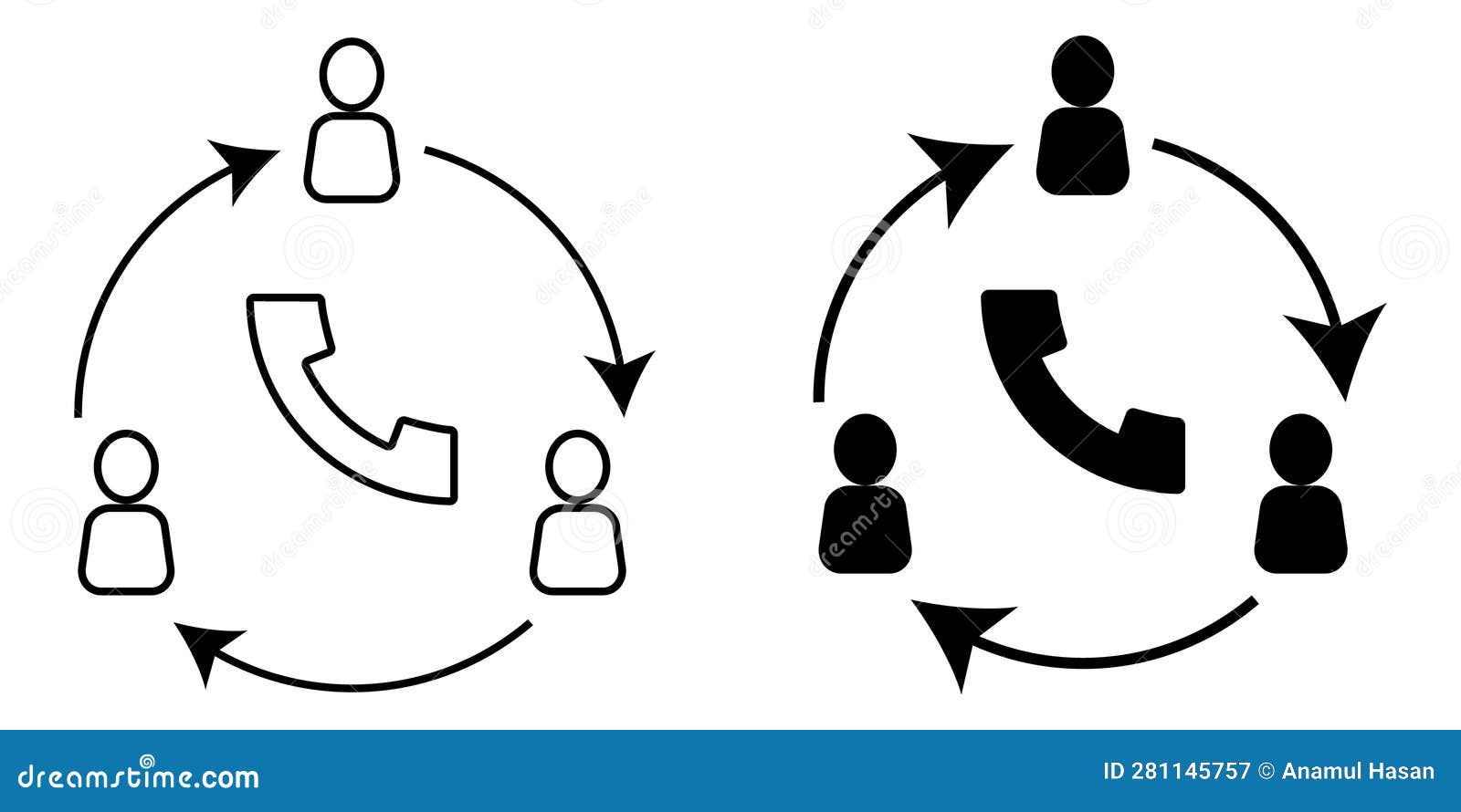 Conference Call Icon Sheet, Simple Trendy Flat Style Line and Solid ...