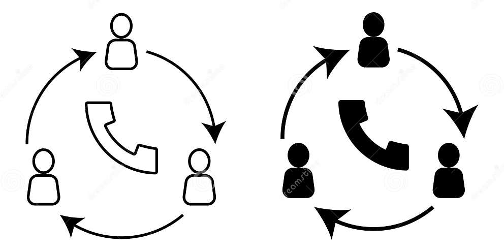 Conference Call Icon Sheet, Simple Trendy Flat Style Line and Solid ...