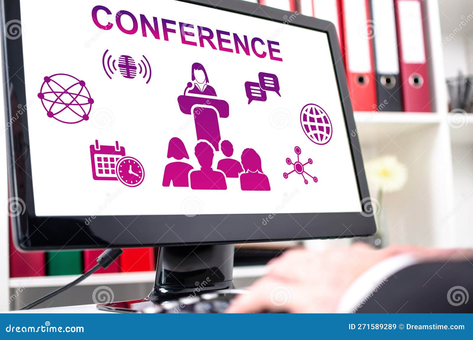 Conference Concept on a Computer Screen Stock Image - Image of public ...