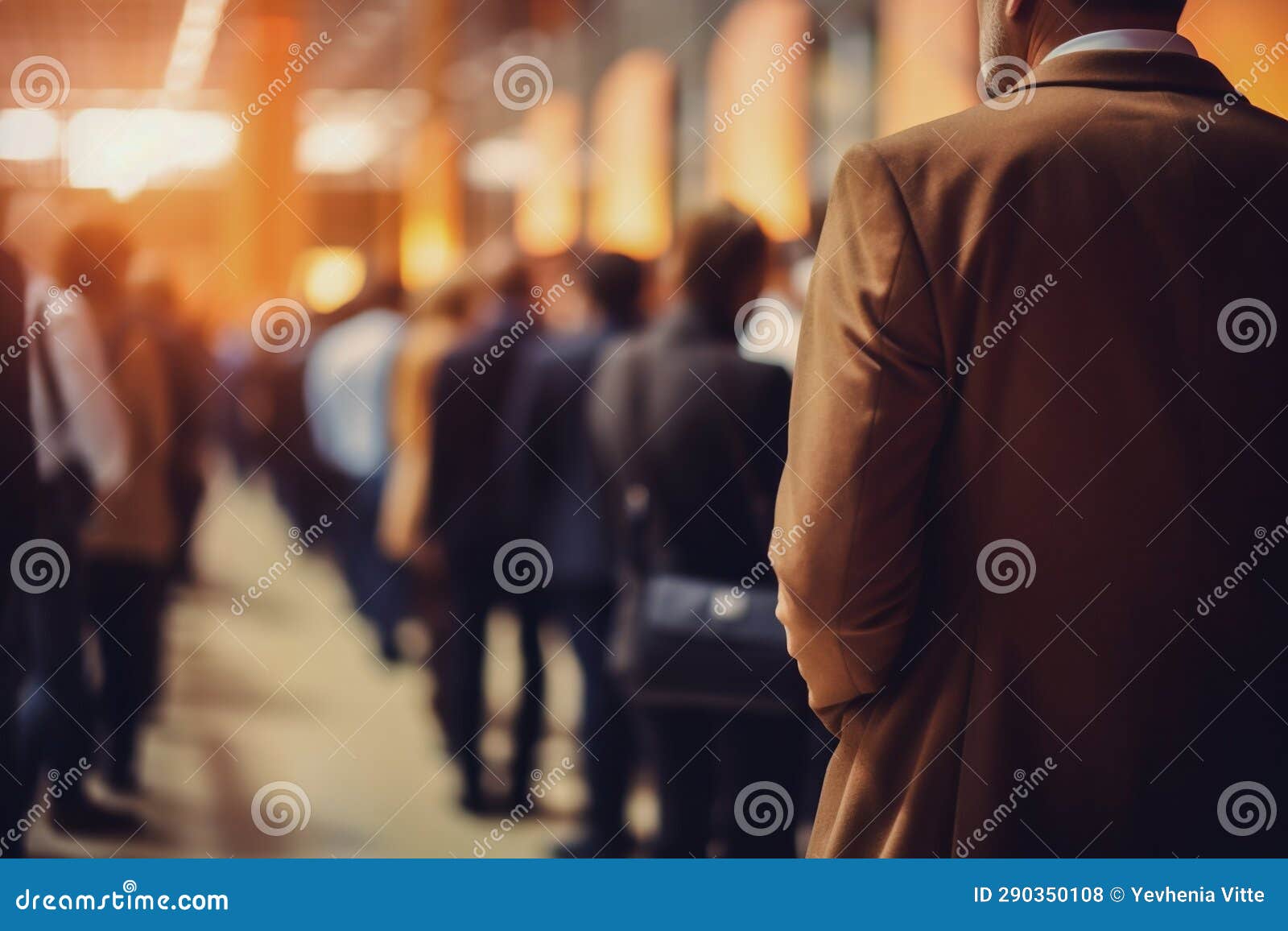 Conference Crowd Queueing. Generative Ai Stock Illustration ...