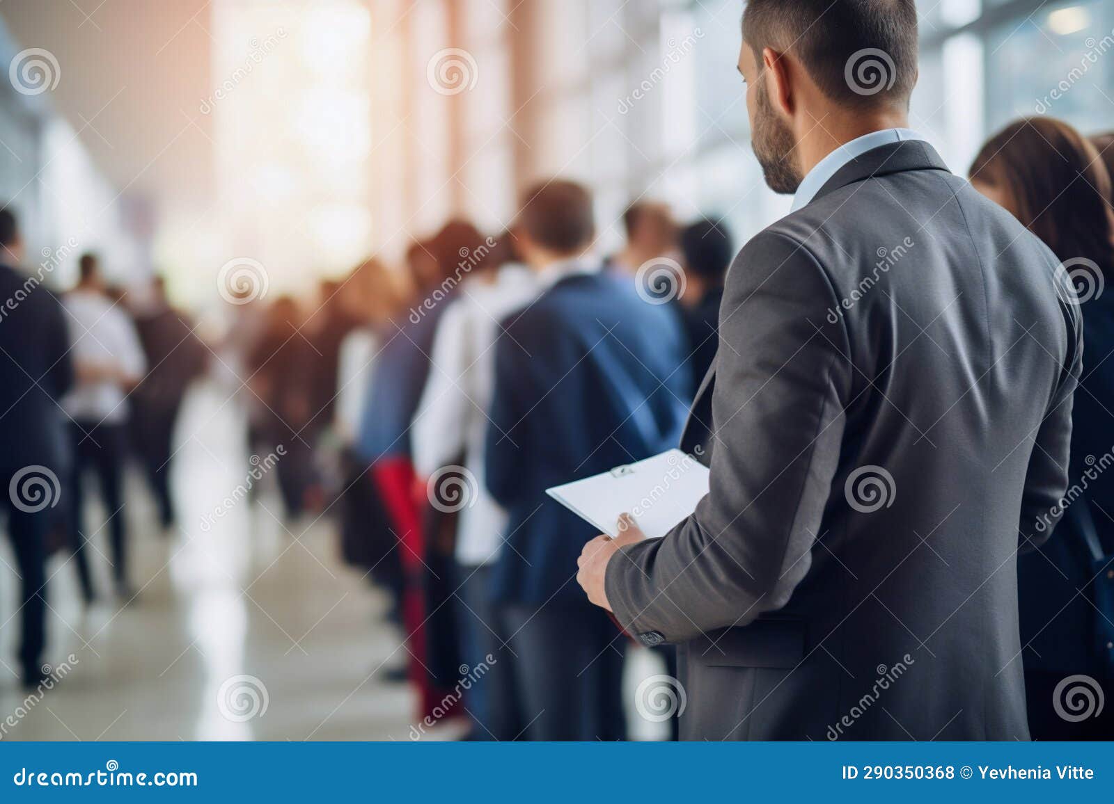 Conference Crowd Queueing. Generative Ai Stock Illustration ...