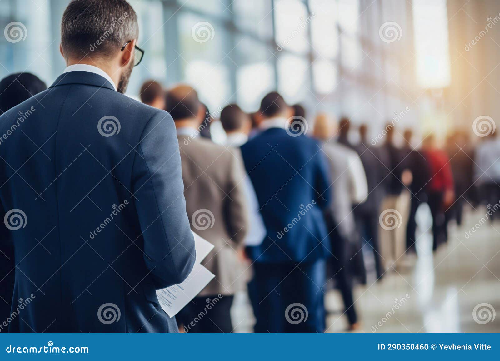 Conference Crowd Queueing. Generative Ai Stock Illustration ...