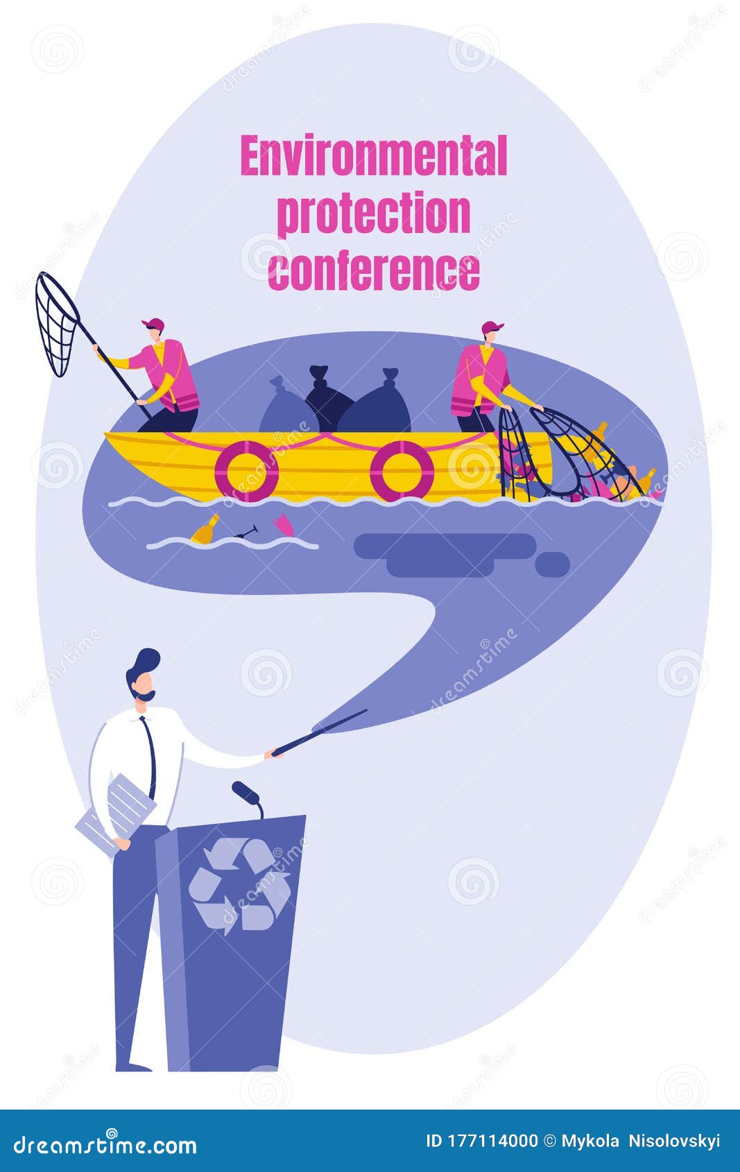 Conference Devoted To Saving Water Banner Vector. Stock Vector ...