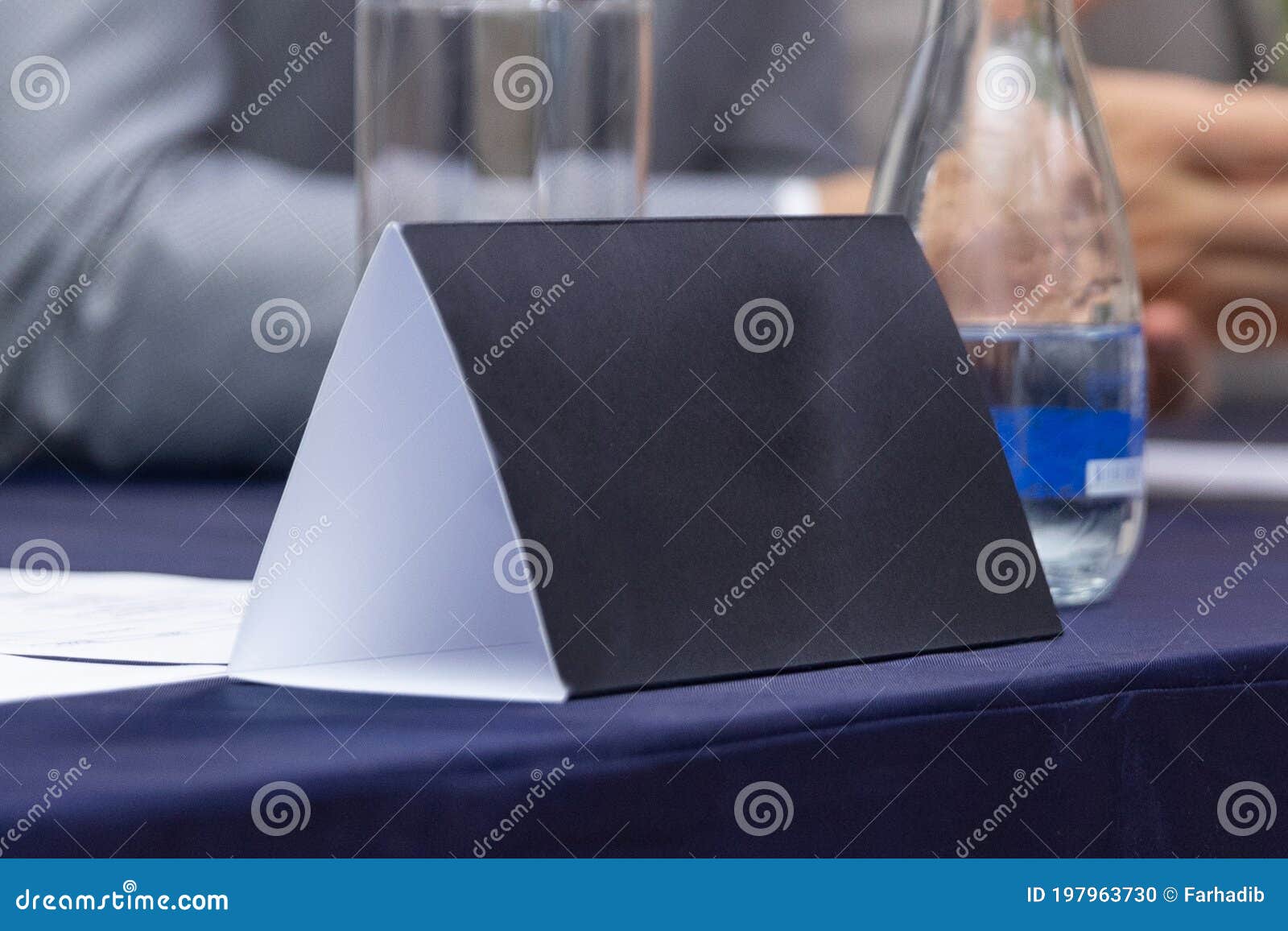 Conference Event Speaker Paper Name Plate Stock Photo - Image of report ...