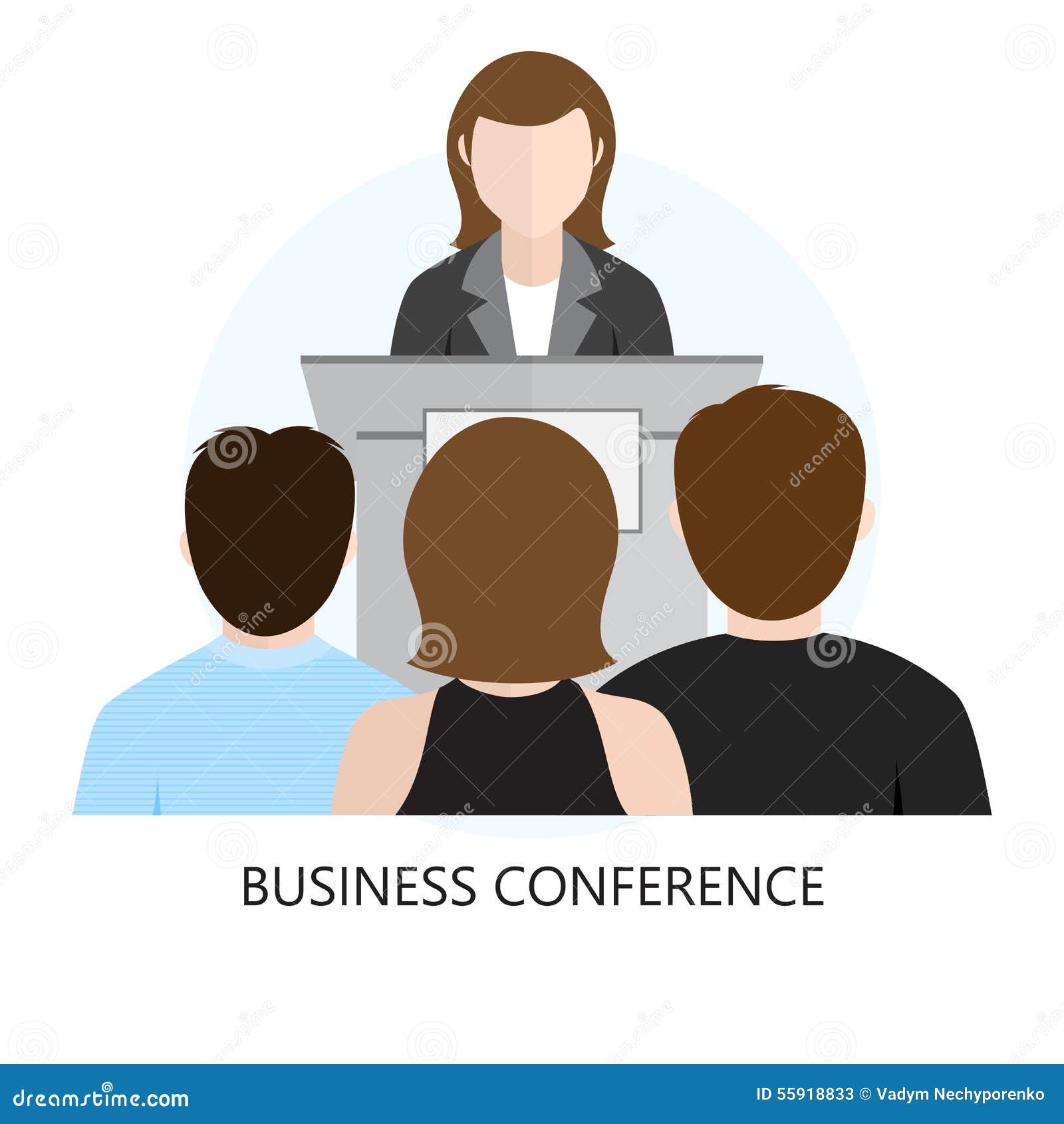 Conference Flat Design Icon Stock Illustration - Illustration of ...