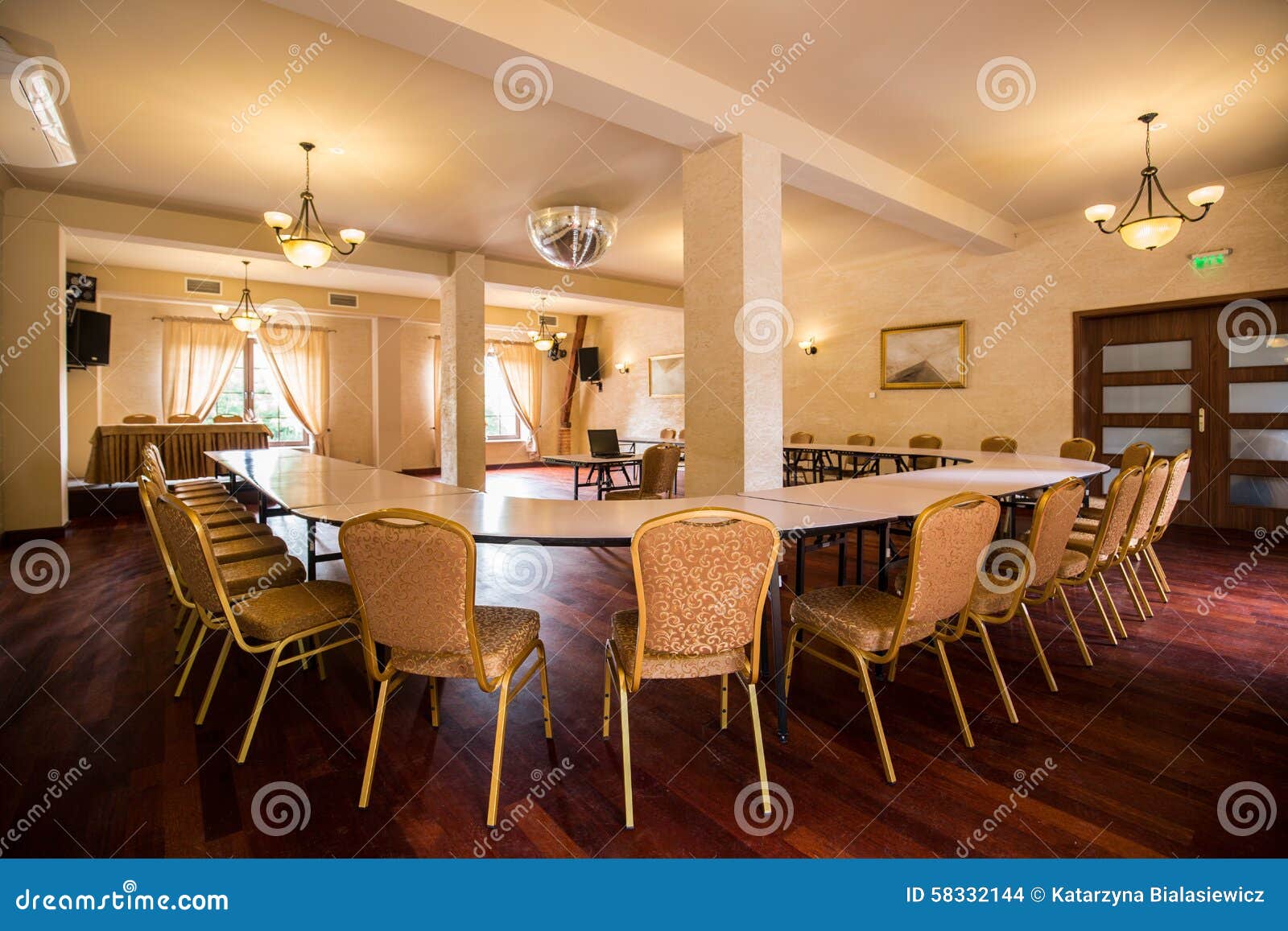 Conference Hall in Elegant Style Stock Photo - Image of indoors, design ...