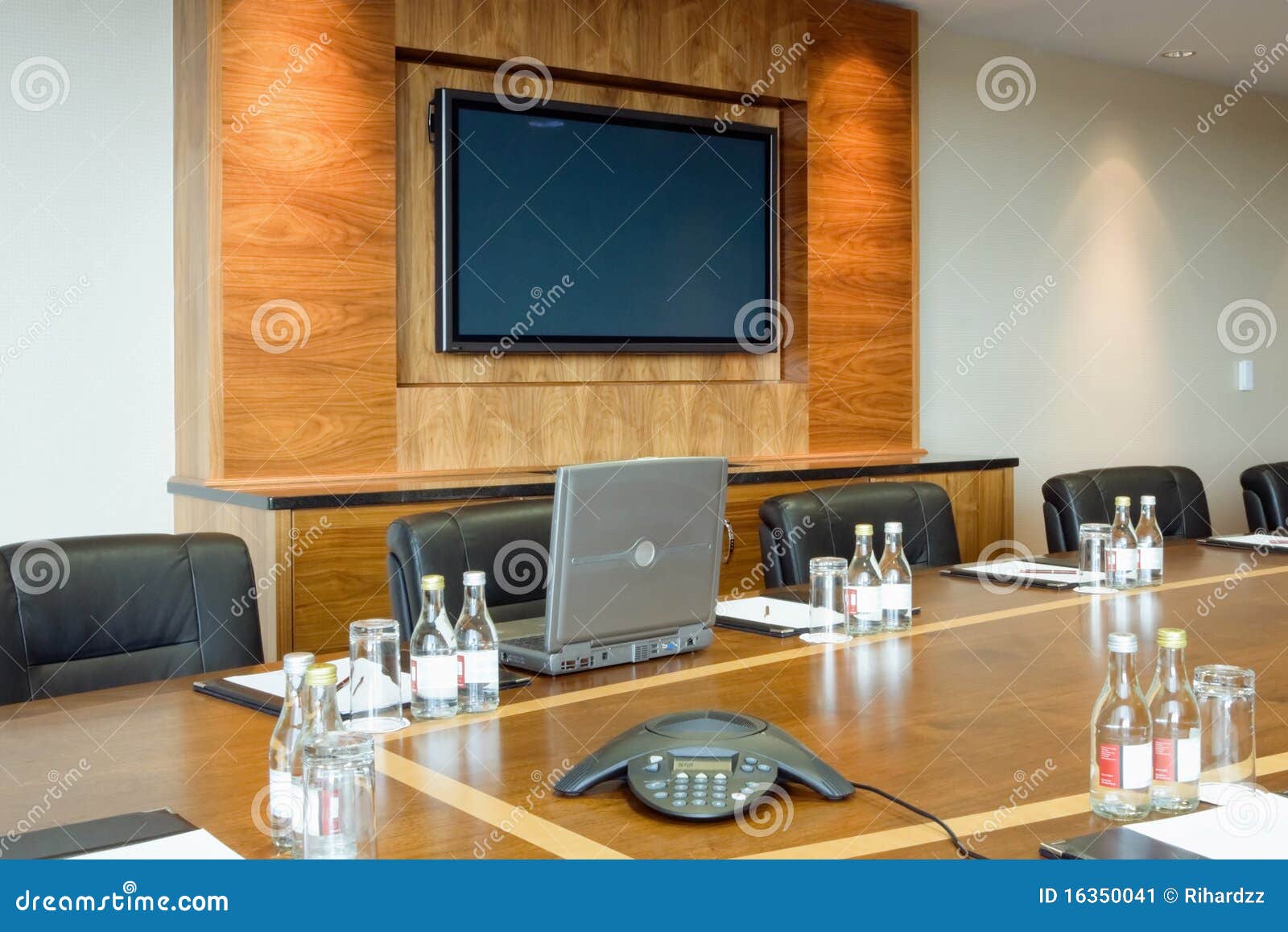Conference Hall Interior with Big Screen Stock Image - Image of laptop ...
