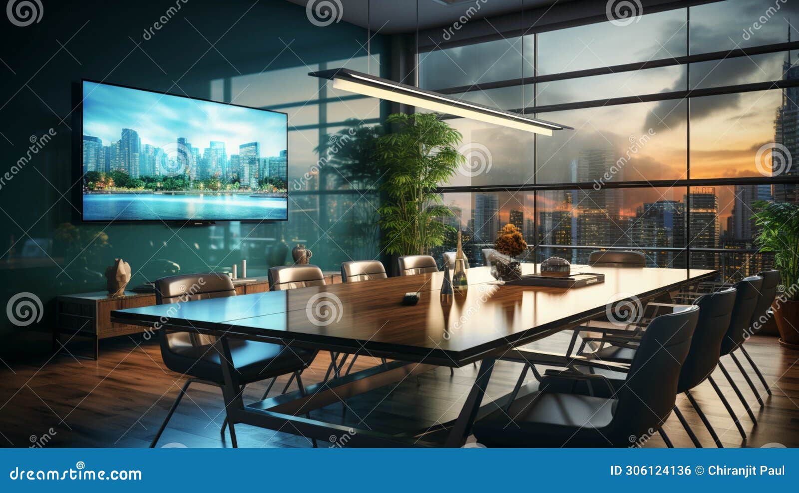 Conference Hall Room with Projector Monitor for Presentations Stock ...