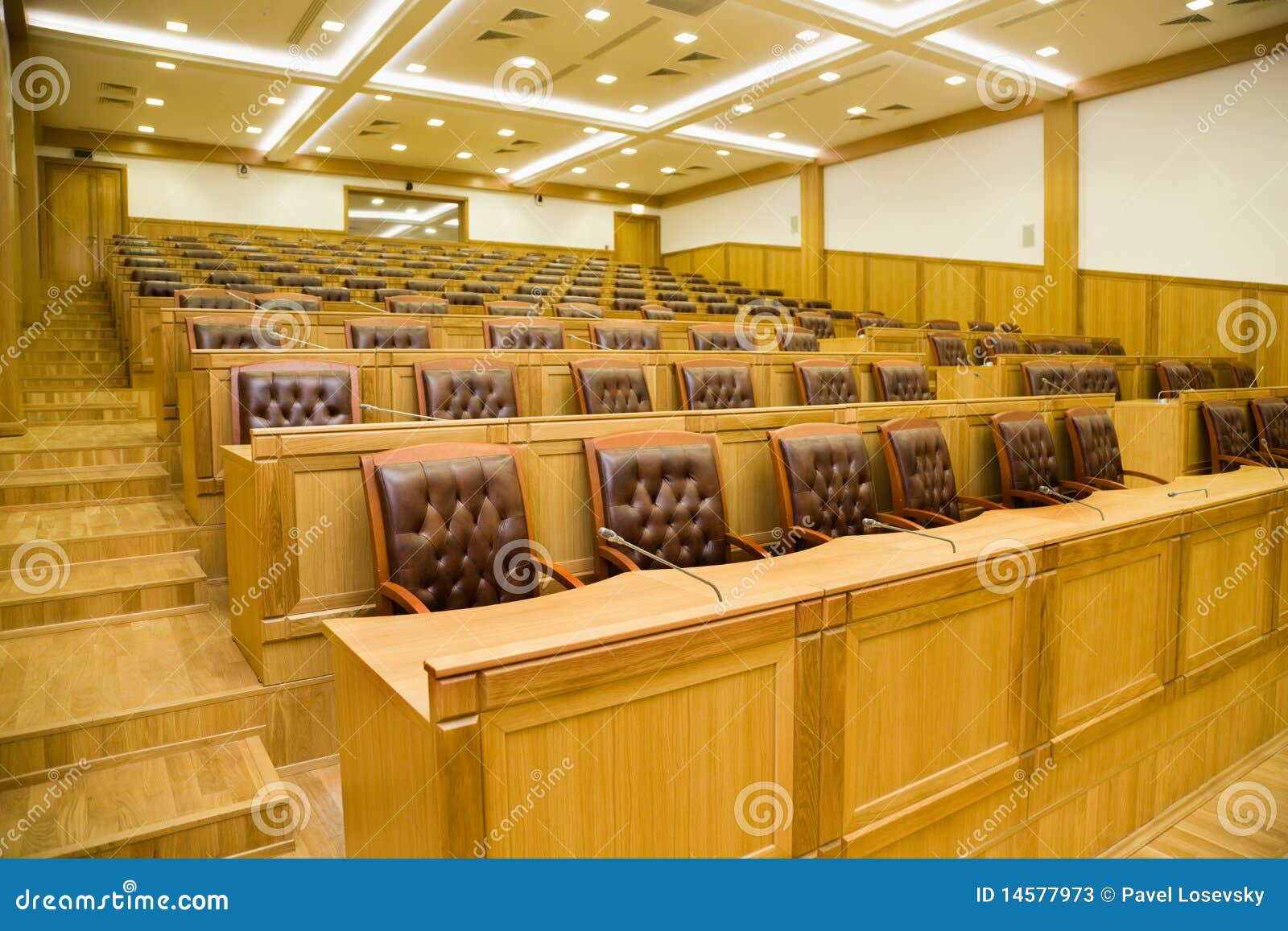 Conference Halls with Armchairs and Tables Stock Image - Image of ...