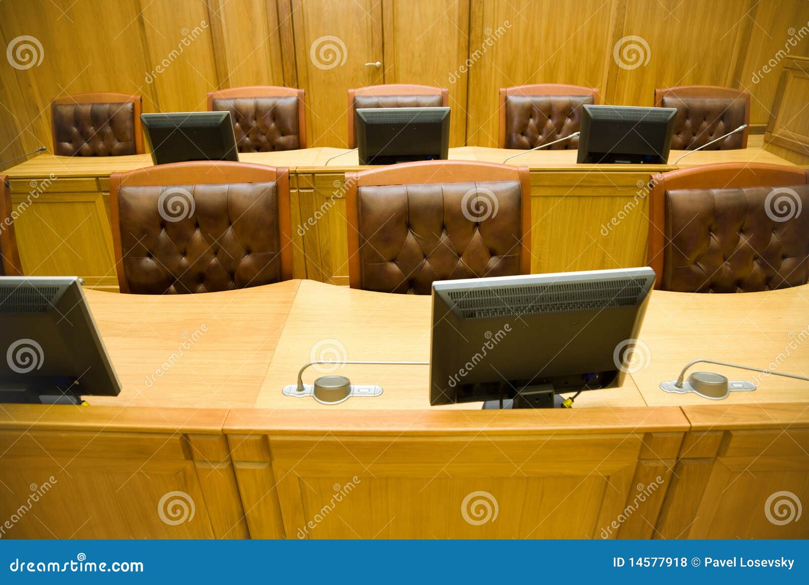 Conference Halls with Leather Armchairs and Tables Stock Photo - Image ...