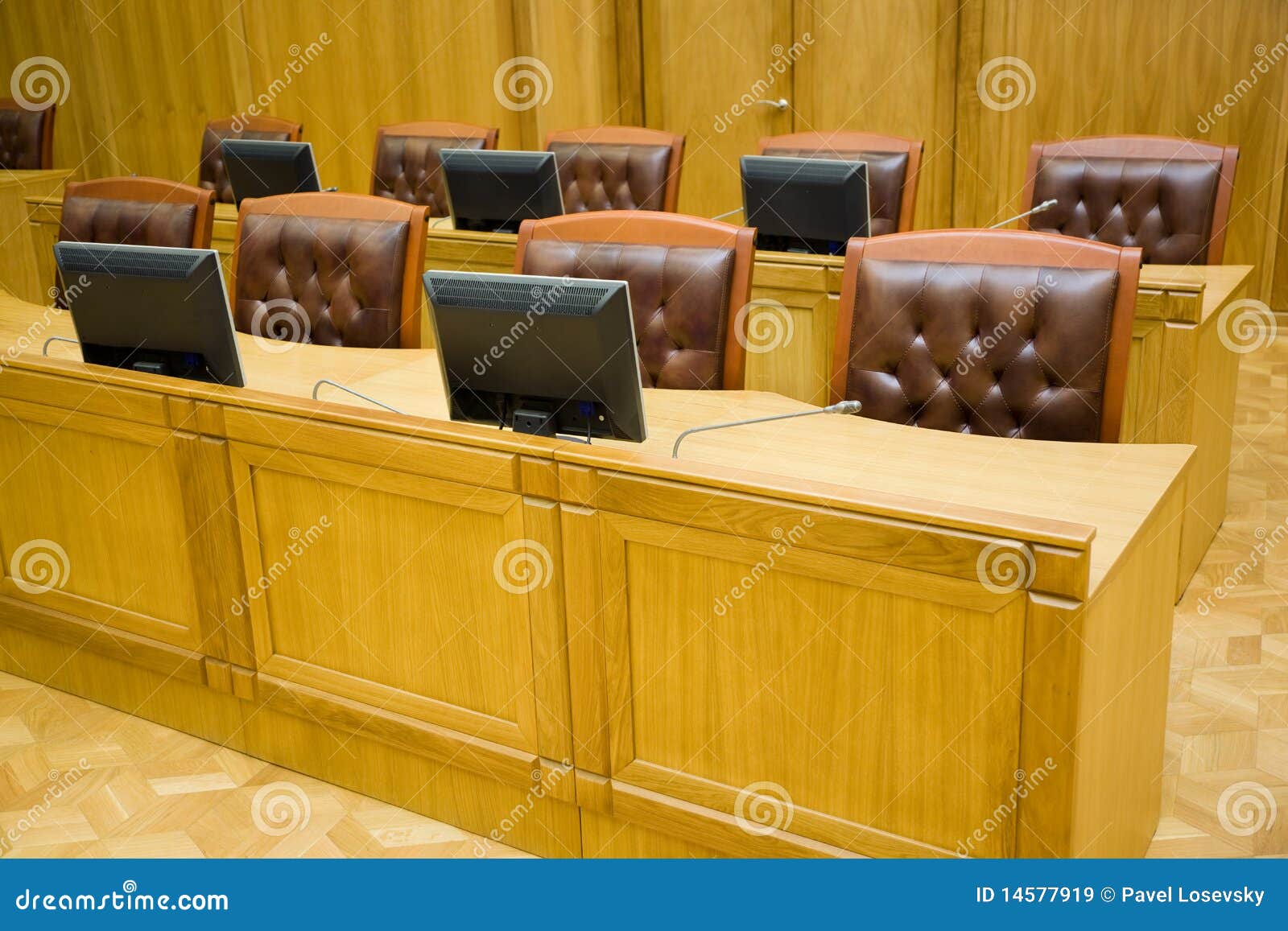 Conference Halls with Leather Armchairs and Tables Stock Image - Image ...