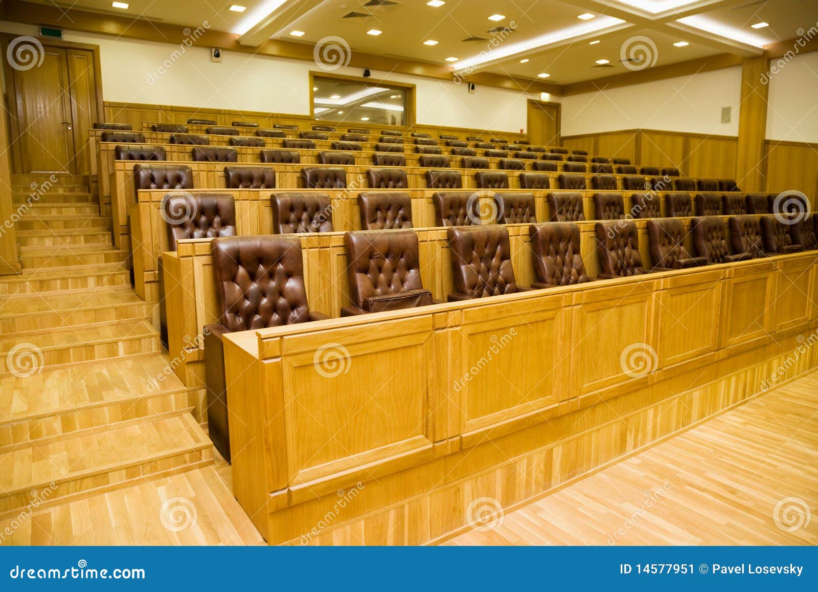 Conference Halls with Leather Armchairs and Tables Stock Image - Image ...