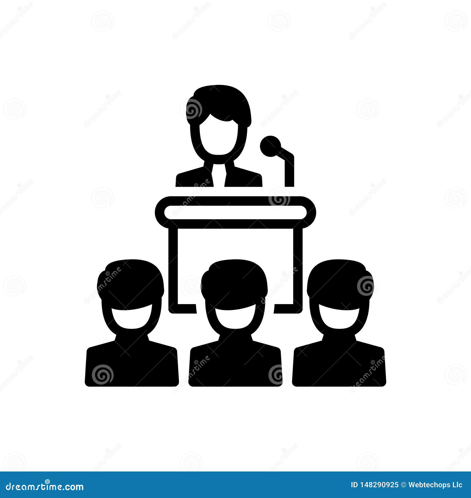 Black Solid Icon for Conference, Gathering and Meeting Stock Vector ...