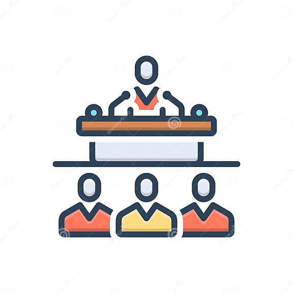 Color Illustration Icon for Conference, Convention and Speaker Stock ...