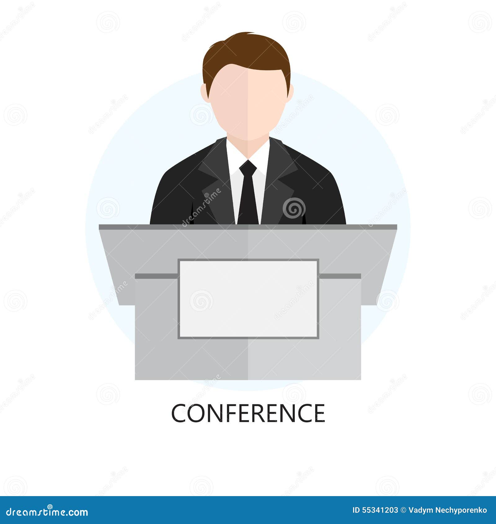 Conference Icon Flat Design Concept Stock Vector - Illustration of ...
