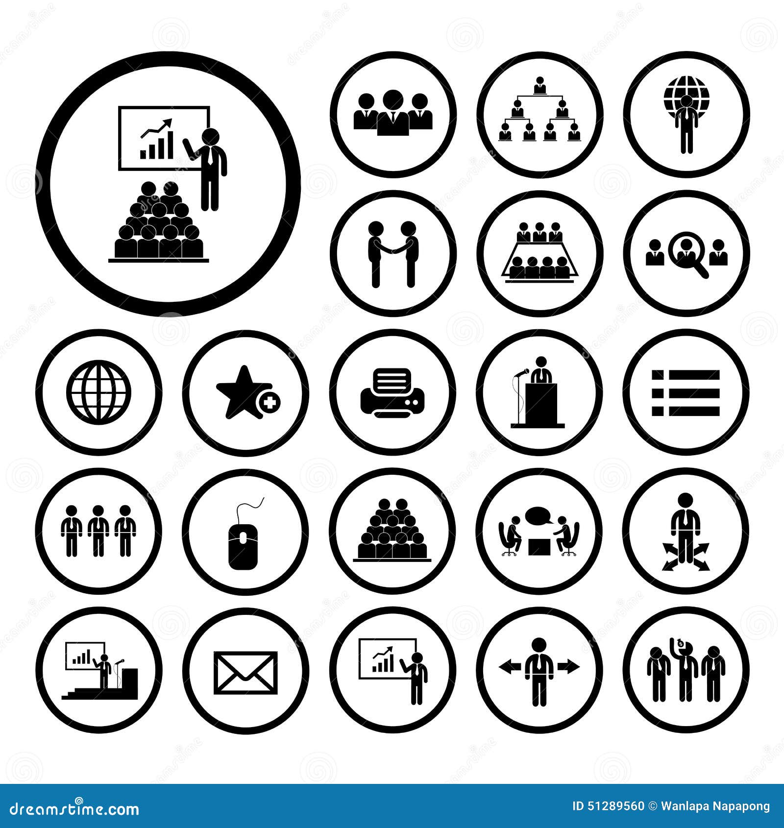 Conference icon set stock vector. Illustration of motivation - 51289560